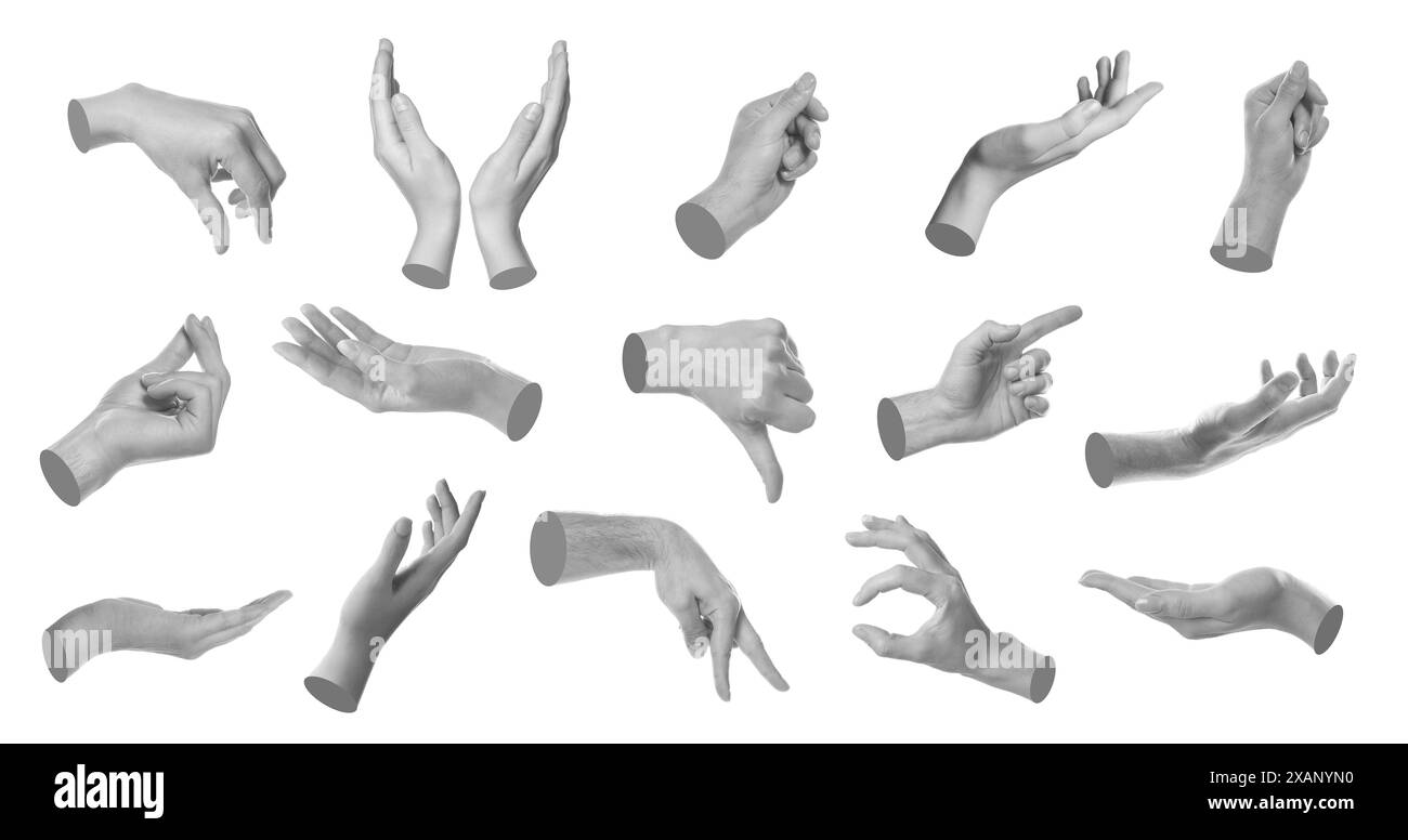 Body language hand gestures Black and White Stock Photos & Images - Alamy