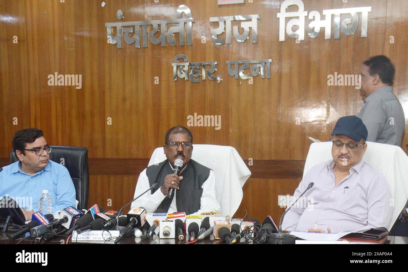 PATNA, INDIA - JUNE 7: Bihar Minister for Panchayati Raj, Kedar Prasad ...