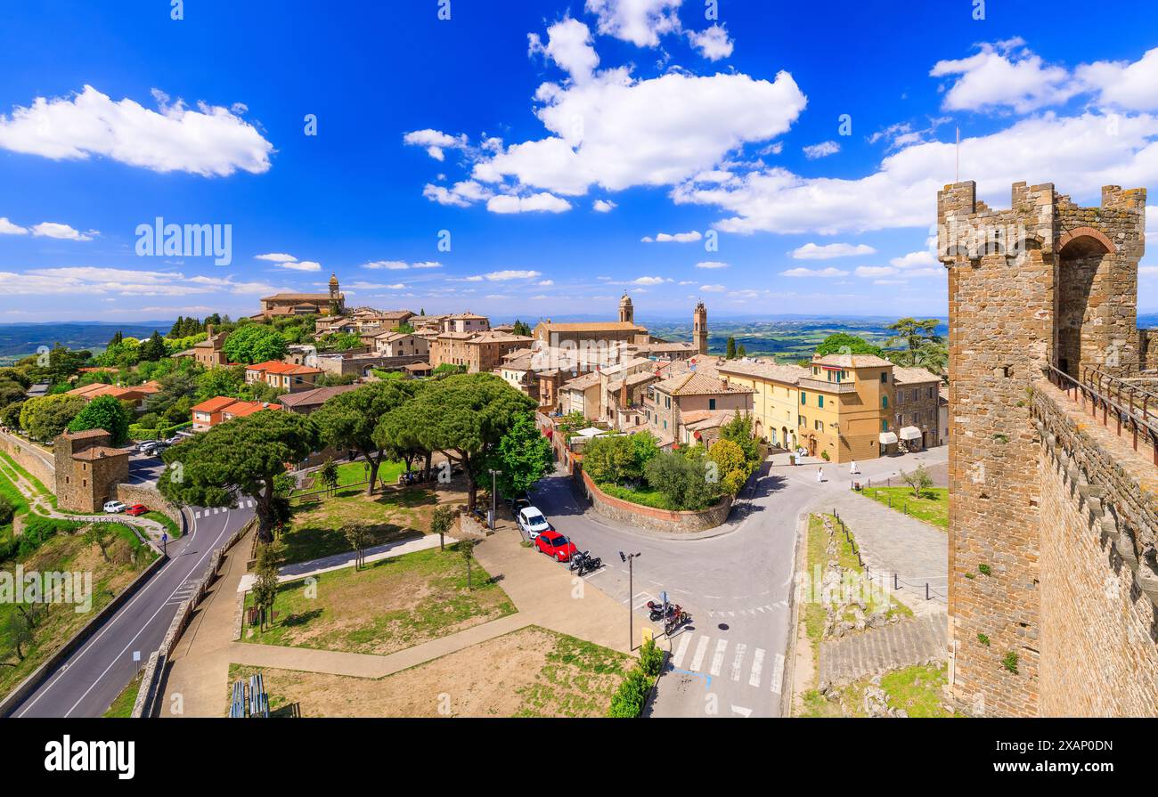 Tuscany, Italy. View of the medieval town of Montalcino from the ...