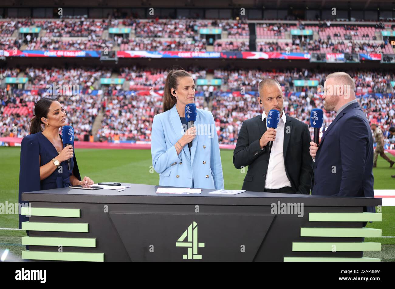 London, UK. 07th June, 2024. The Channel 4 presenting team of Jules ...