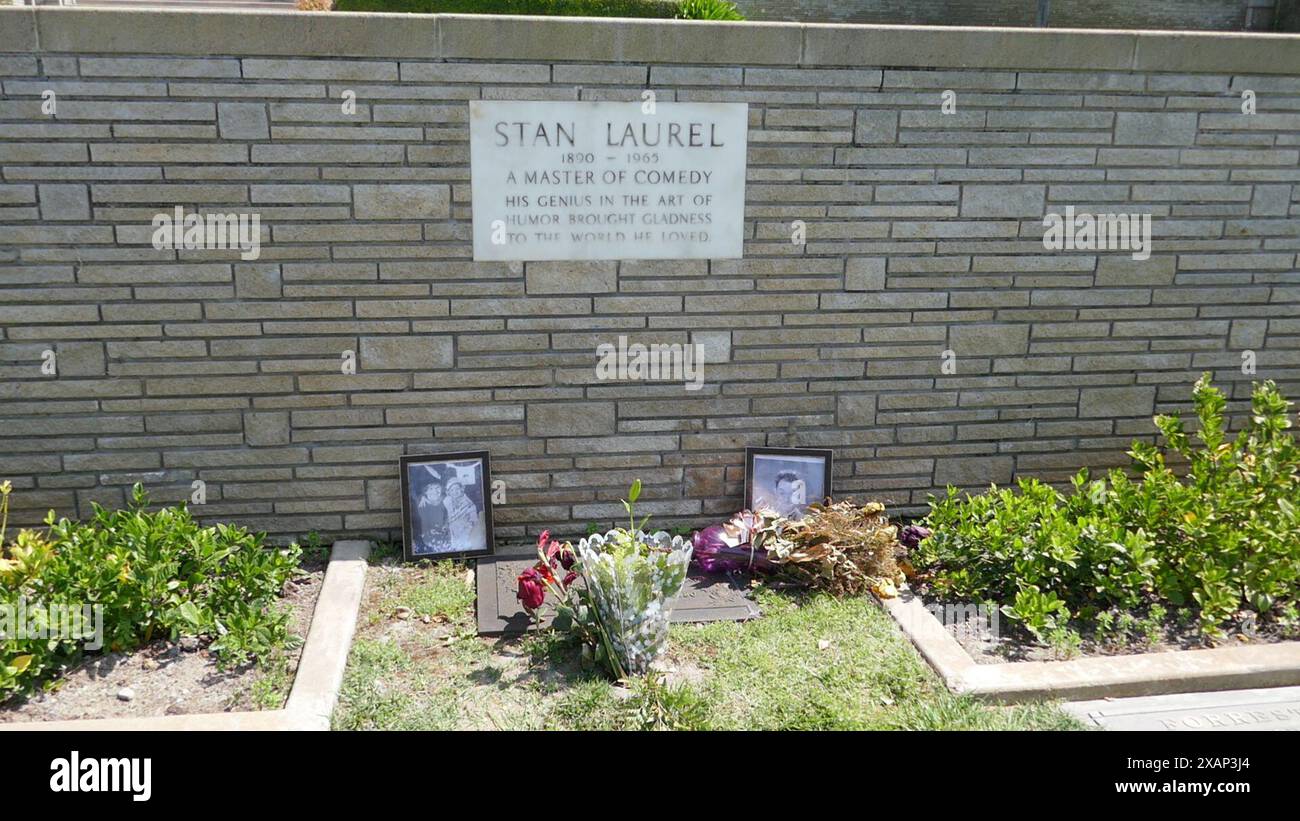 Los Angeles, California, USA 6th June 2024 Comedian Stan Laurel Grave ...