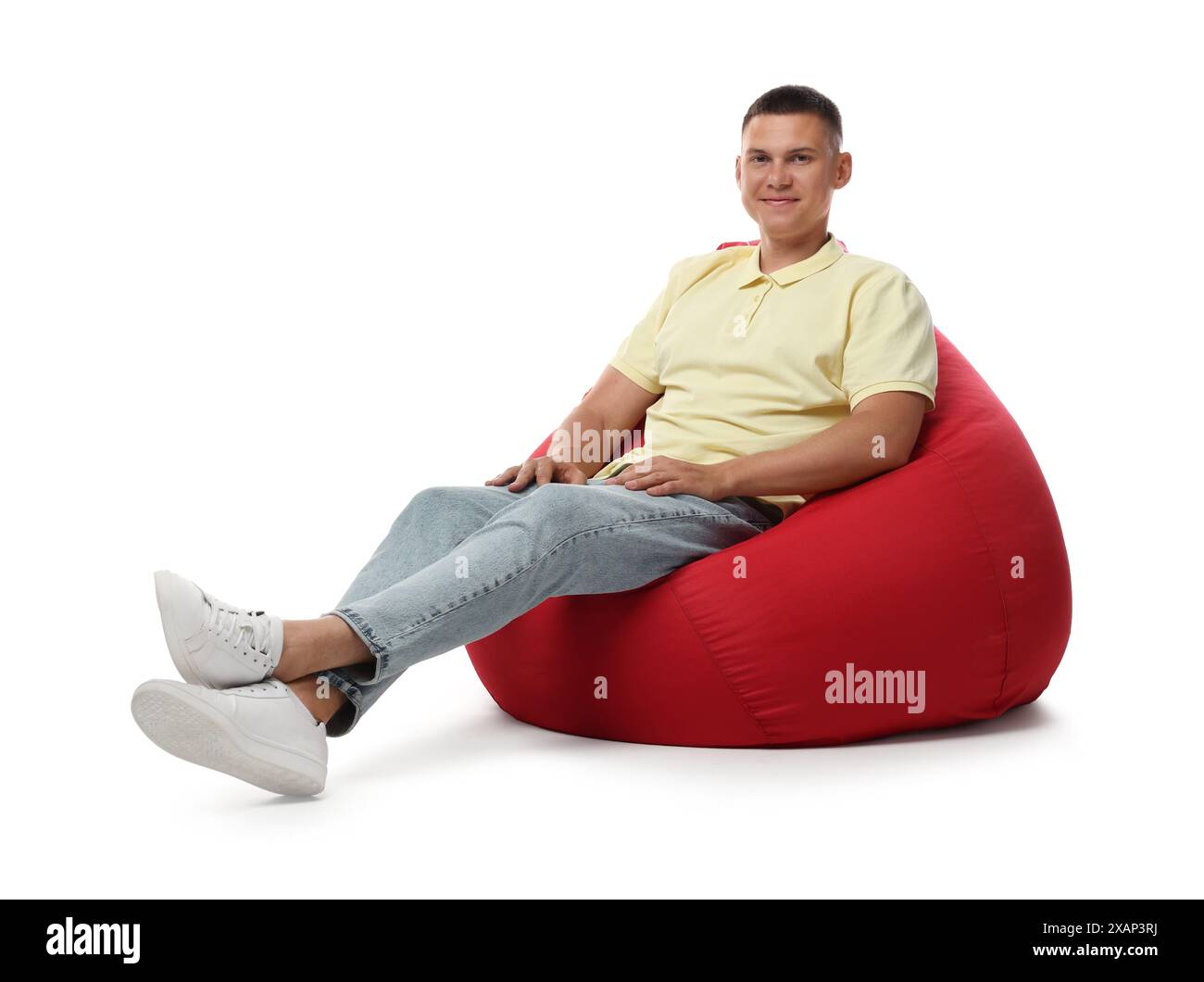 Man sitting on bean bag Cut Out Stock Images & Pictures - Alamy
