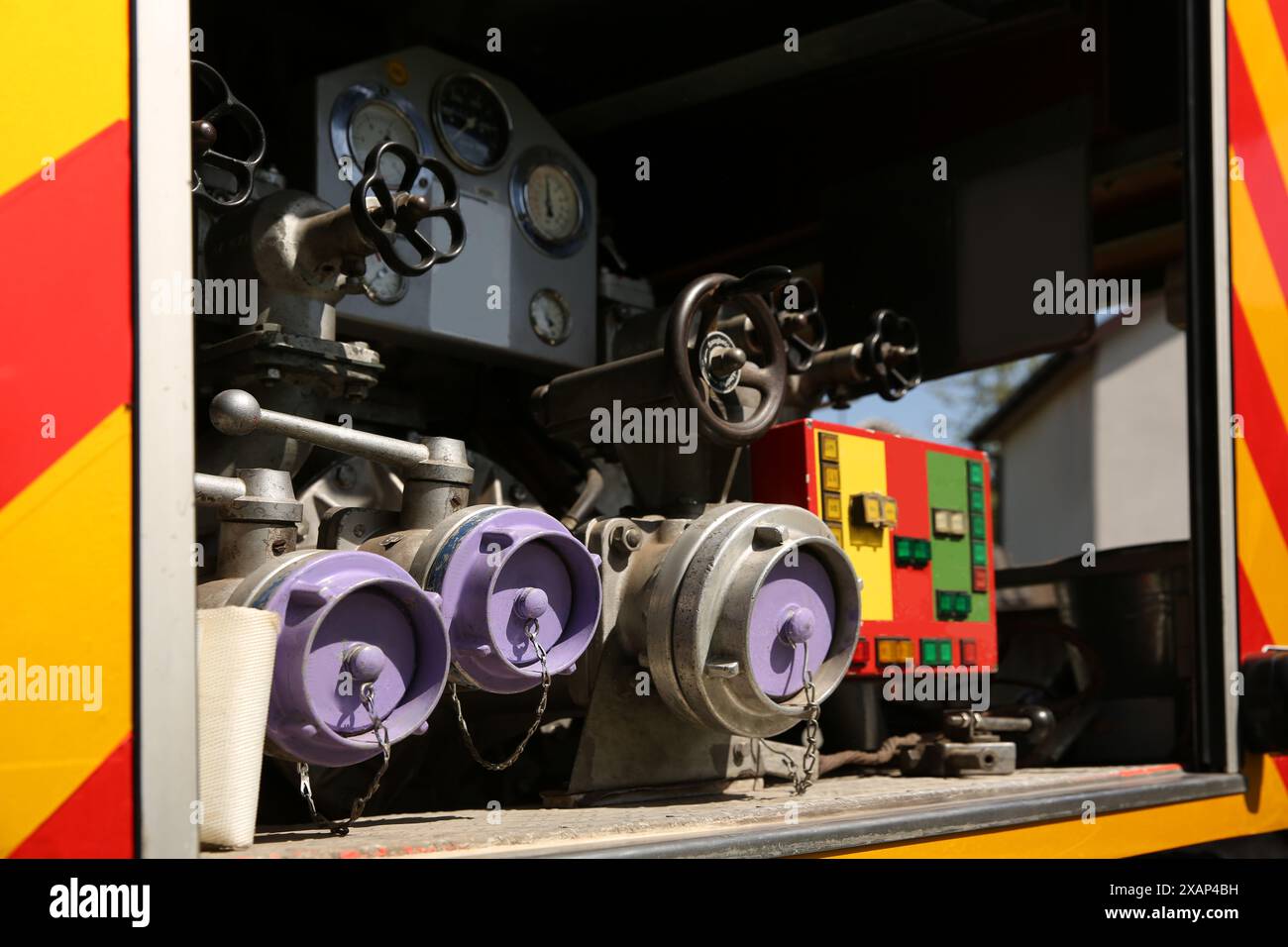 Firefighting equipment inside fire truck hi-res stock photography and ...