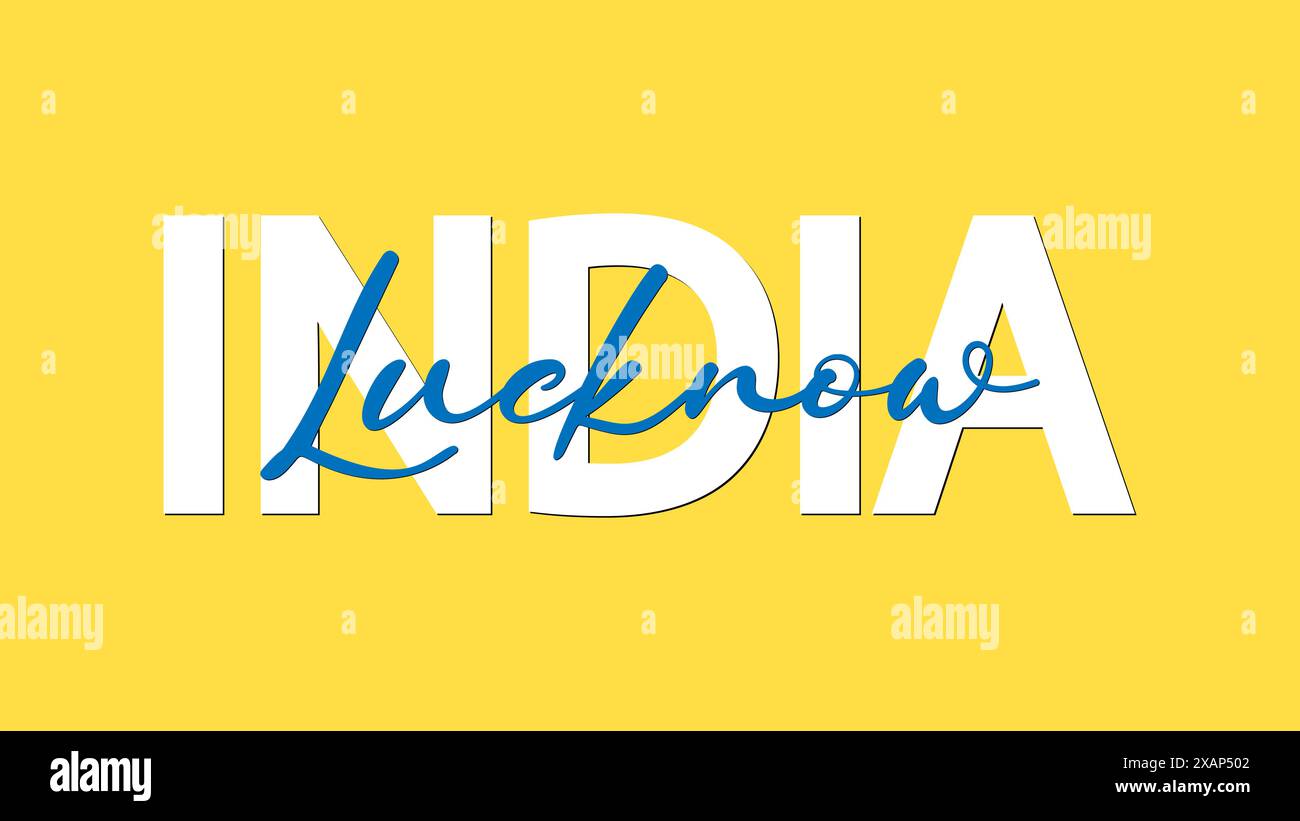 Lucknow in India calligraphy concept vector vector illustration ...