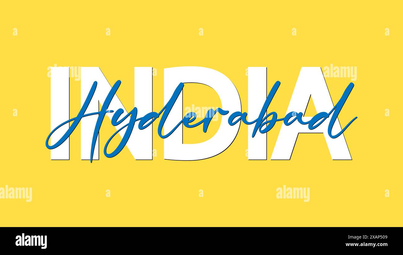 Hyderabad in India calligraphy concept vector vector illustration ...
