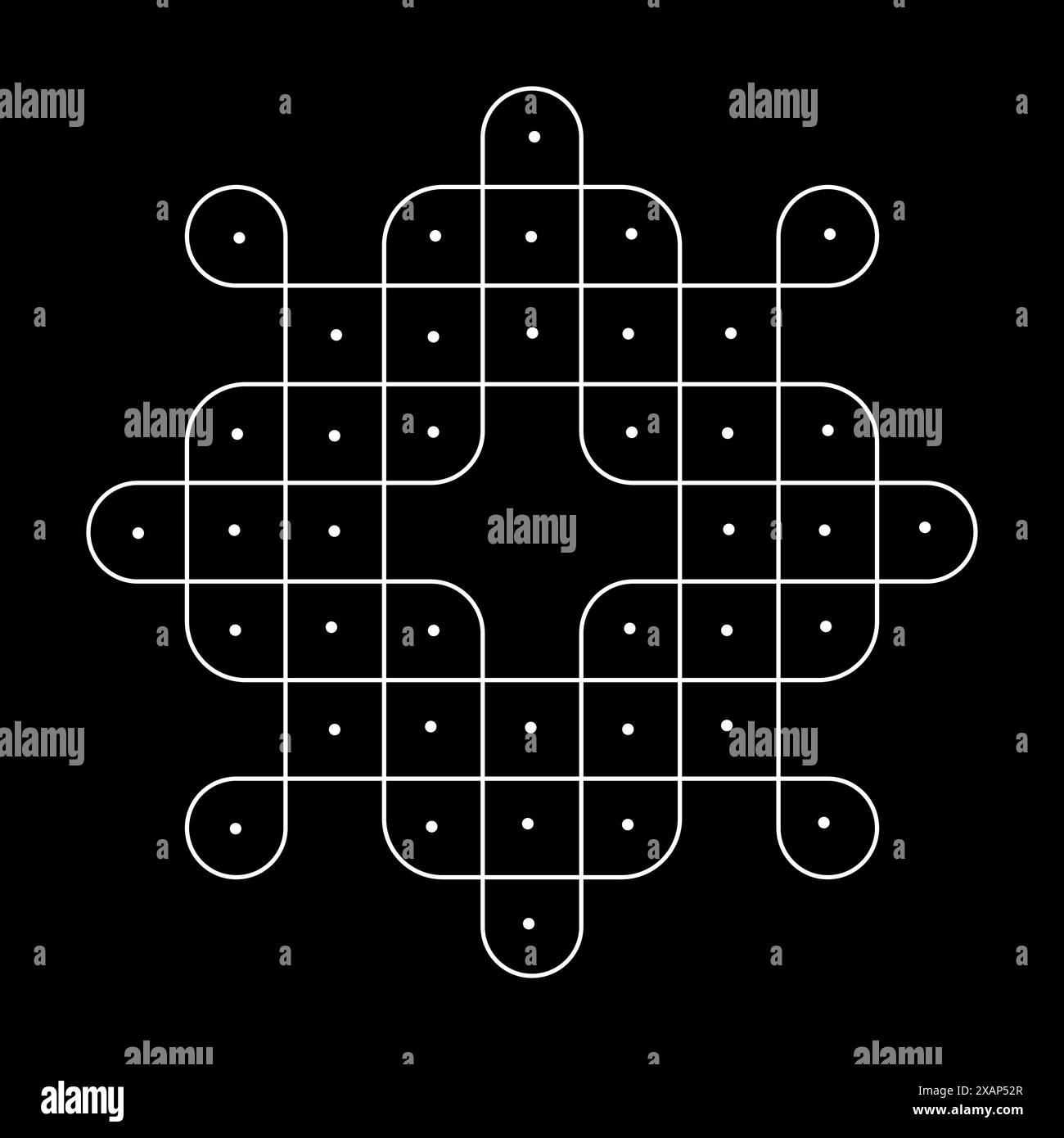 abstract kolam with dots sikku Kolam modern vector vector illustration ...