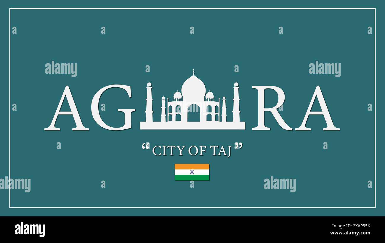 Agra city of Taj concept vector illustration Stock Vector Image & Art ...