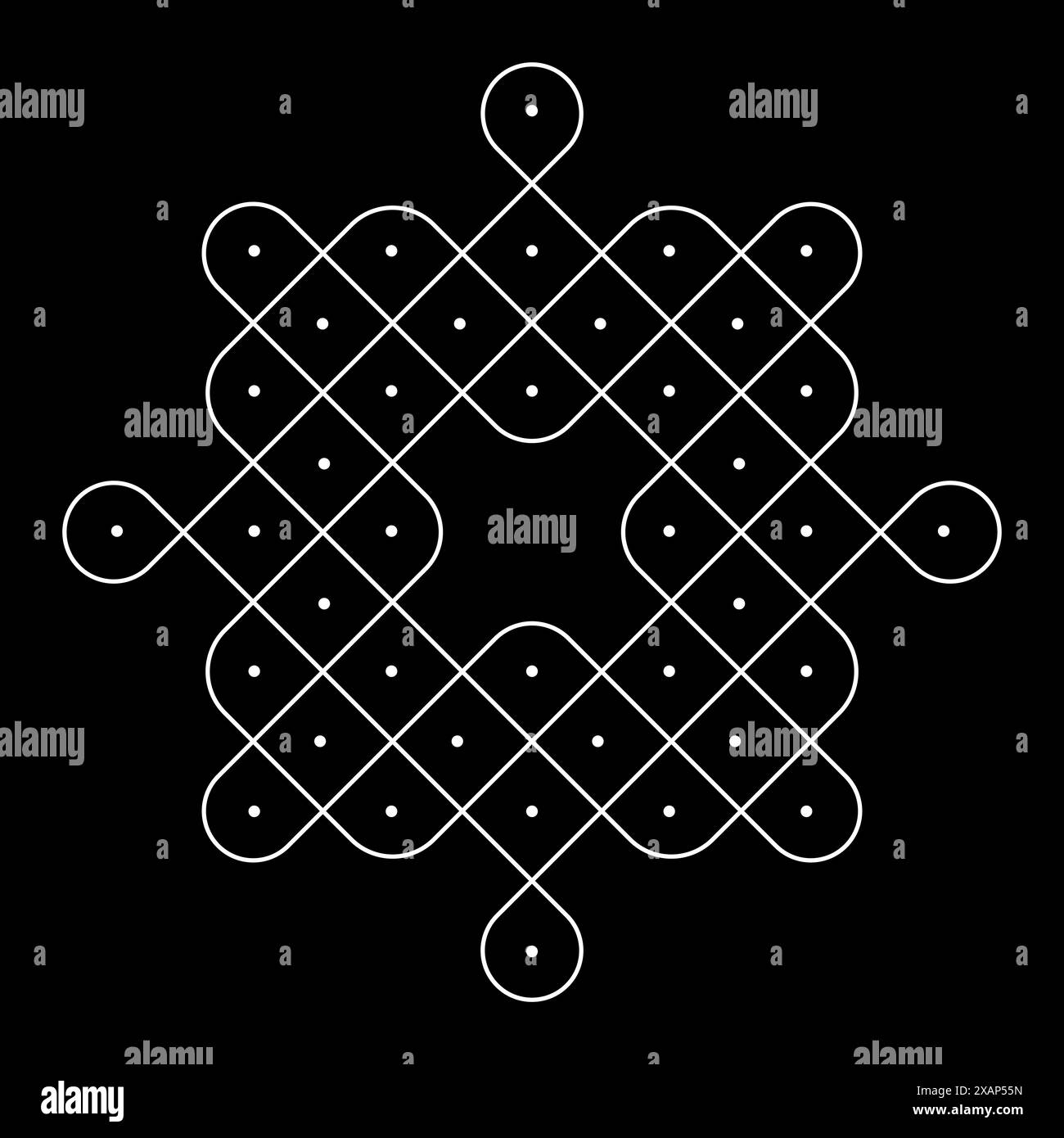 abstract kolam with dots sikku Kolam modern vector vector illustration ...