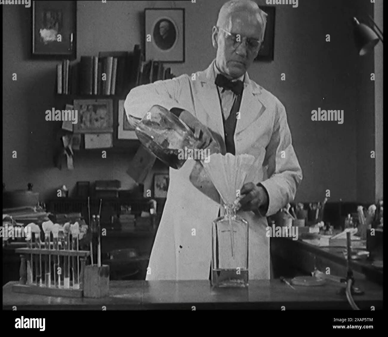 Dr Alexander Fleming, the Inventor of Penicillin, Experimenting in a ...