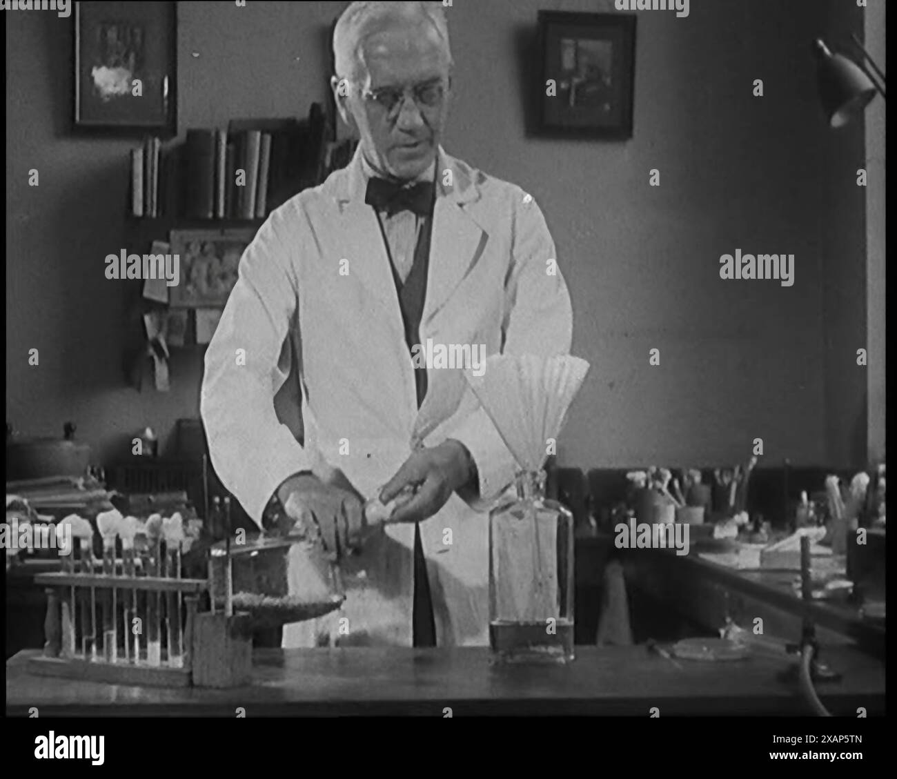 Dr Alexander Fleming, the Inventor of Penicillin, Experimenting in a ...