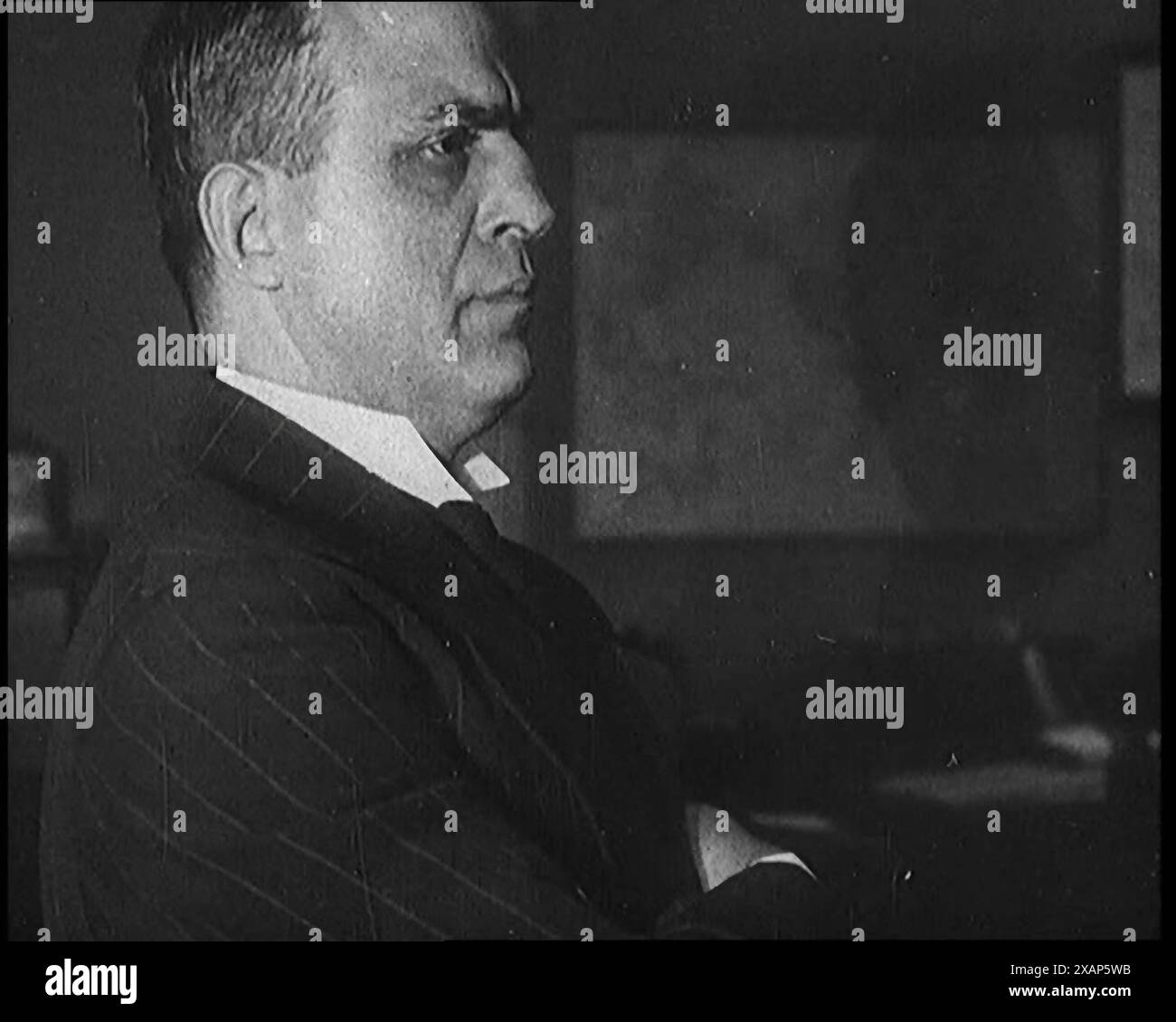 Frank Valentino Doing an Impression of Benito Mussolini (Il Duce), 1929 ...