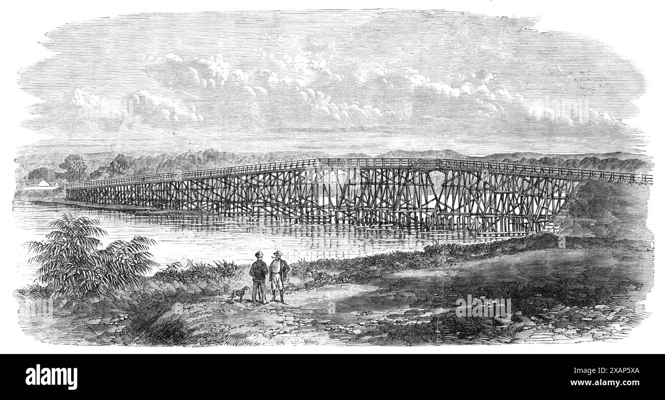 Bridge at North Fremantle, Western Australia, 1868. 'The bridge across ...