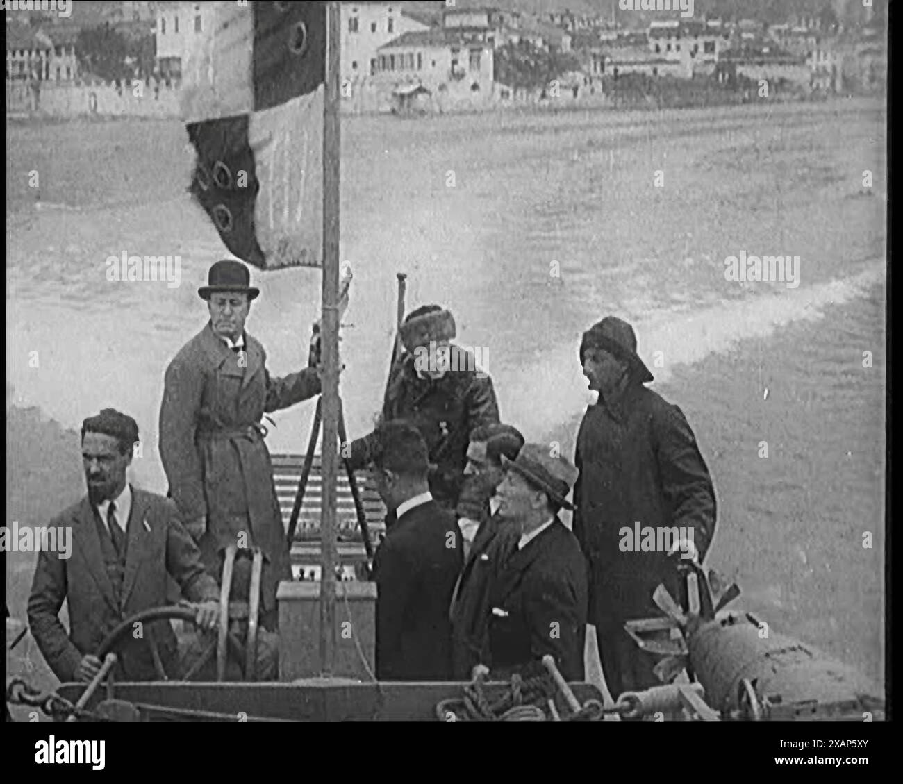 Benito Mussolini (Il Duce) and Gabriele D'Annunzio Speeding Across Lake ...