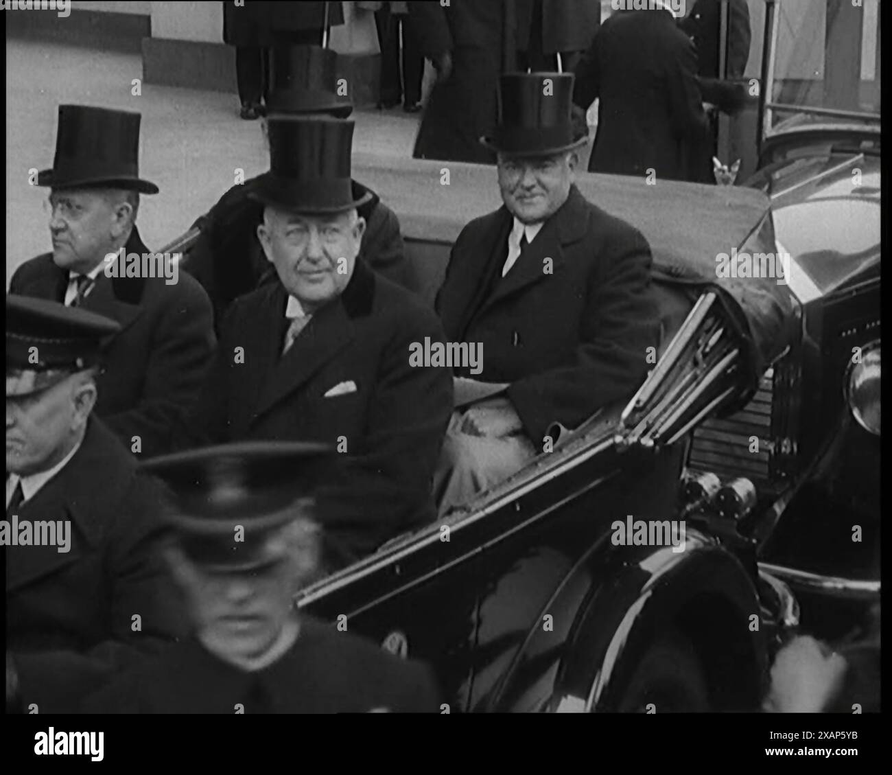 Former President Calvin Coolidge and President Herbert C Hoover Sitting in a Car at the ...
