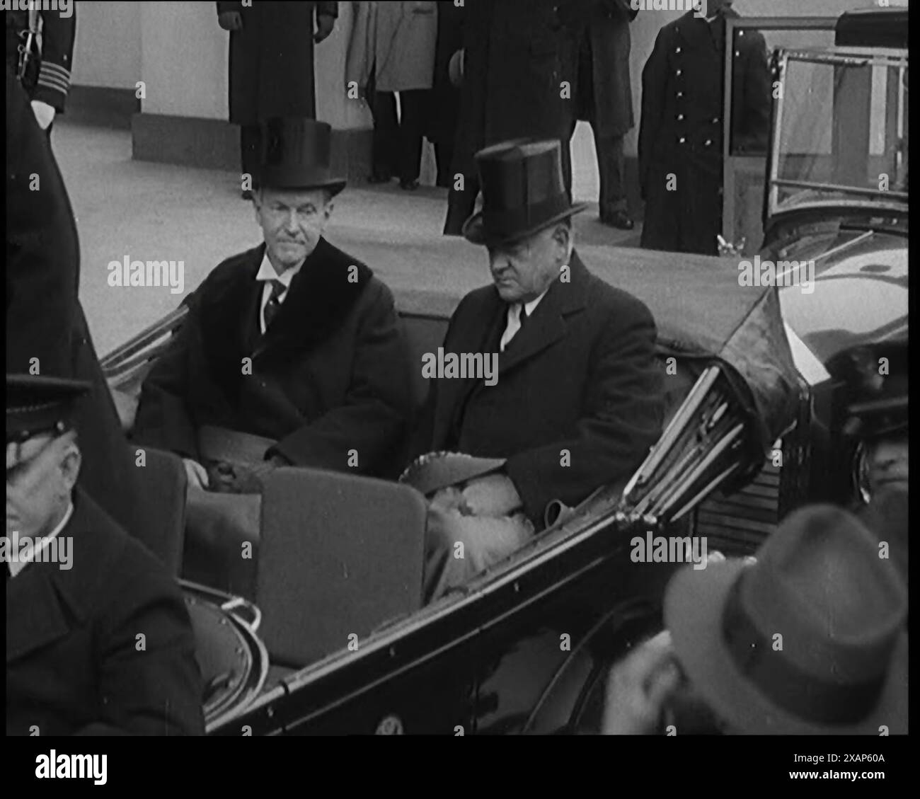 Former President Calvin Coolidge and President Herbert C Hoover Sitting in a Car at the ...