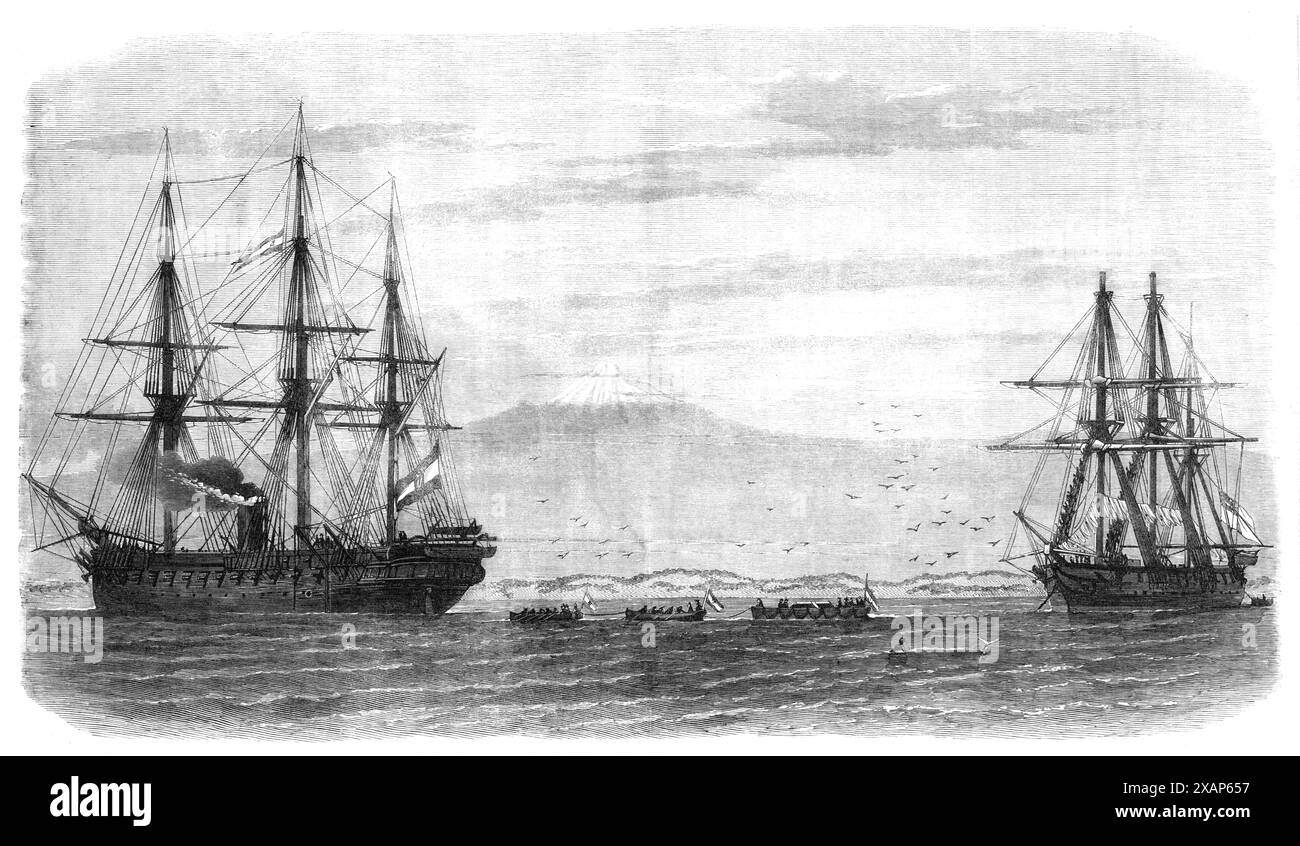 Embarkation of the body of the late Emperor Maximilian at Vera Cruz ...