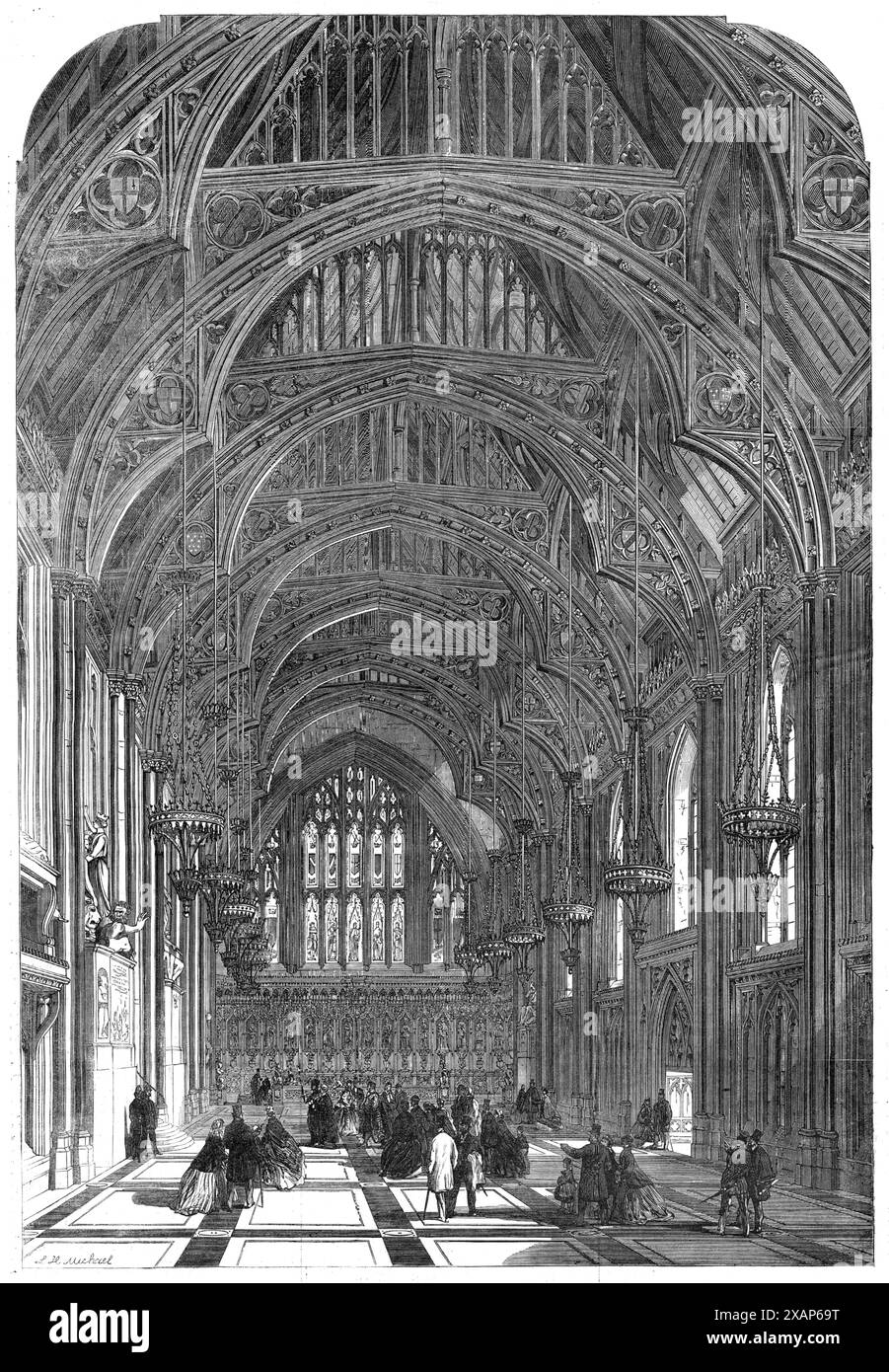 Interior of Guildhall, [City of London], as restored, 1865. '...the ...