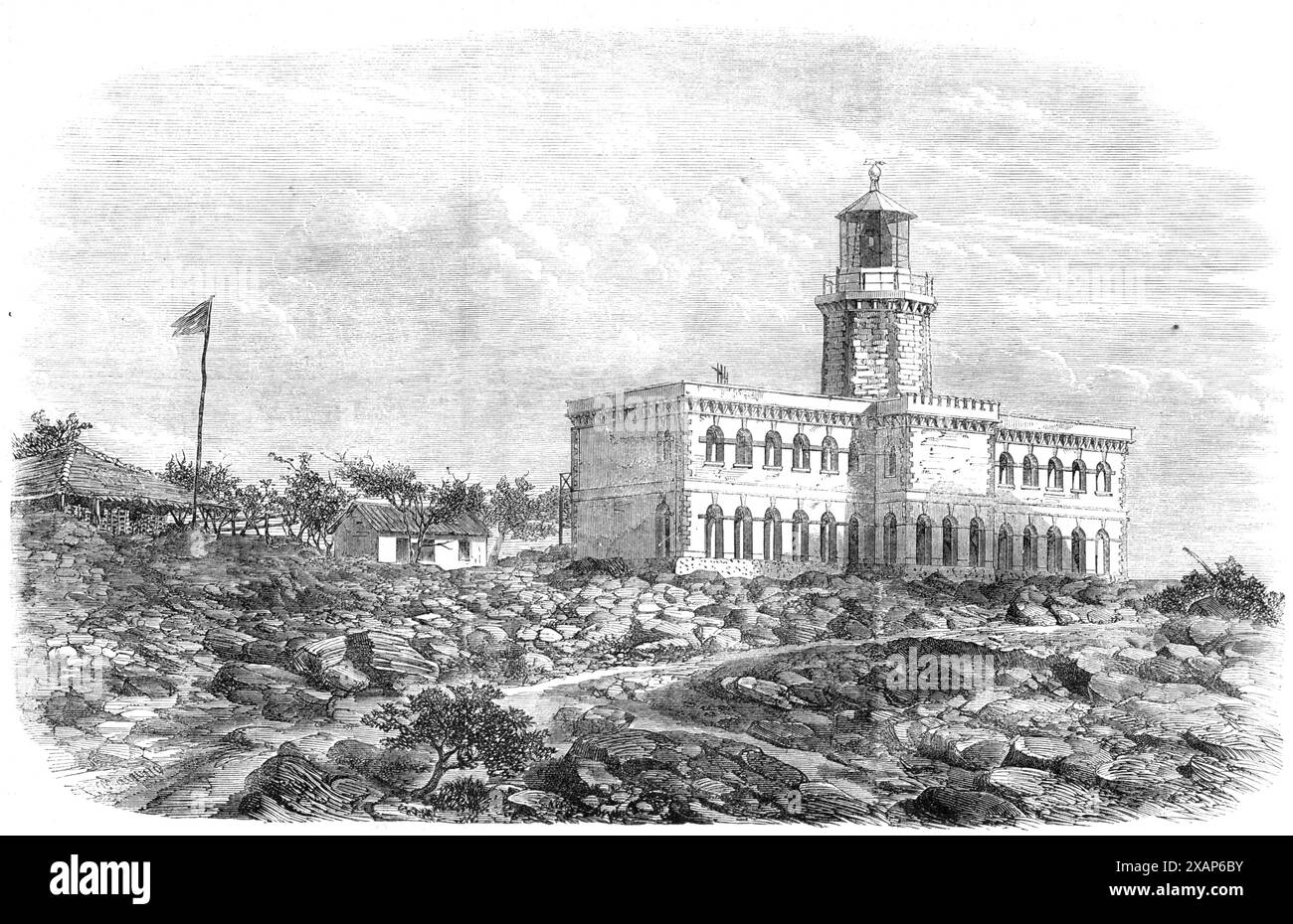 Lighthouse on Kennery Island, near Bombay, [India], 1868. Lighthouse ...