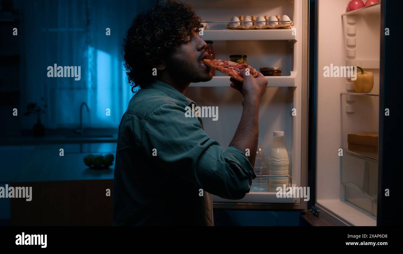 Open fridge fat man hi-res stock photography and images - Alamy