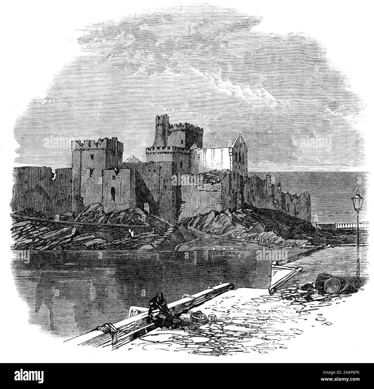 Prince Arthur's visit to the Isle of Man: Peel Castle, 1869. Engraving ...