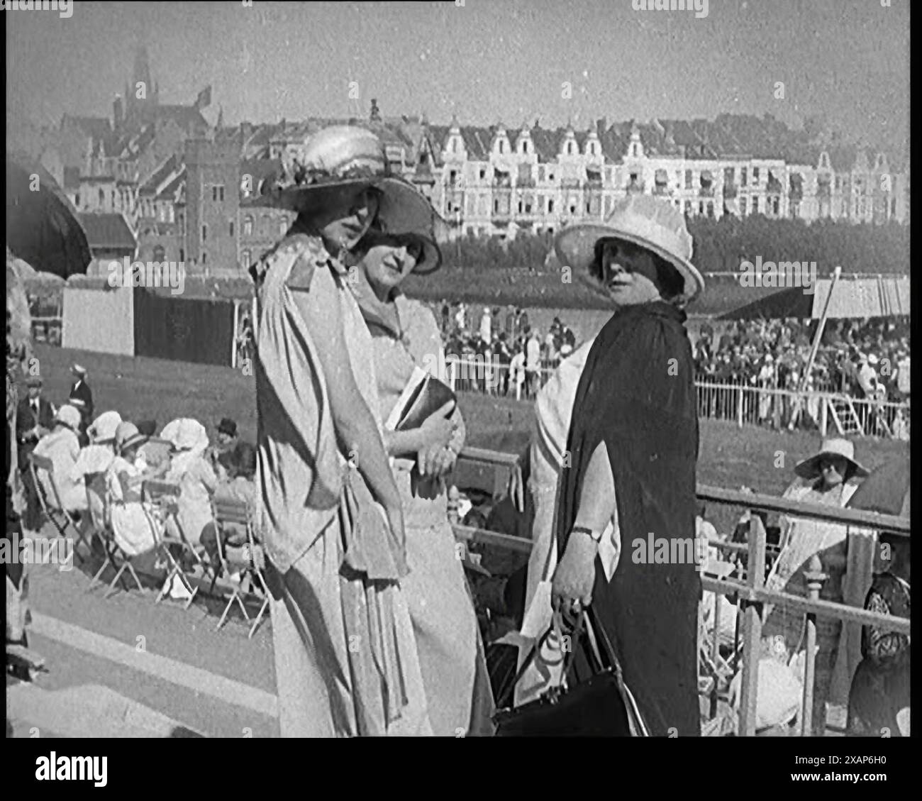 Three Female Civilians Wearing Smart Summer Outfits Posing for the ...