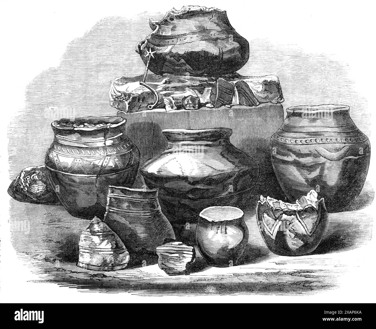 Ancient pottery for cremation burials Black and White Stock Photos ...