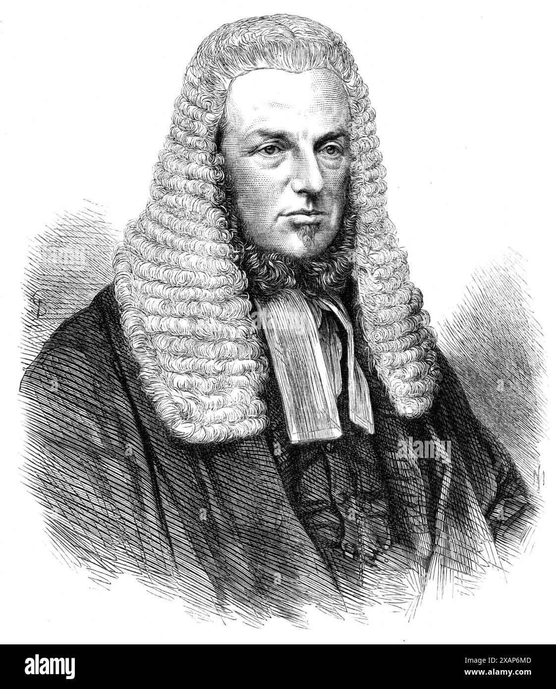 Sir W. B. Brett, the new Solicitor-General, 1868. Engraving from a ...