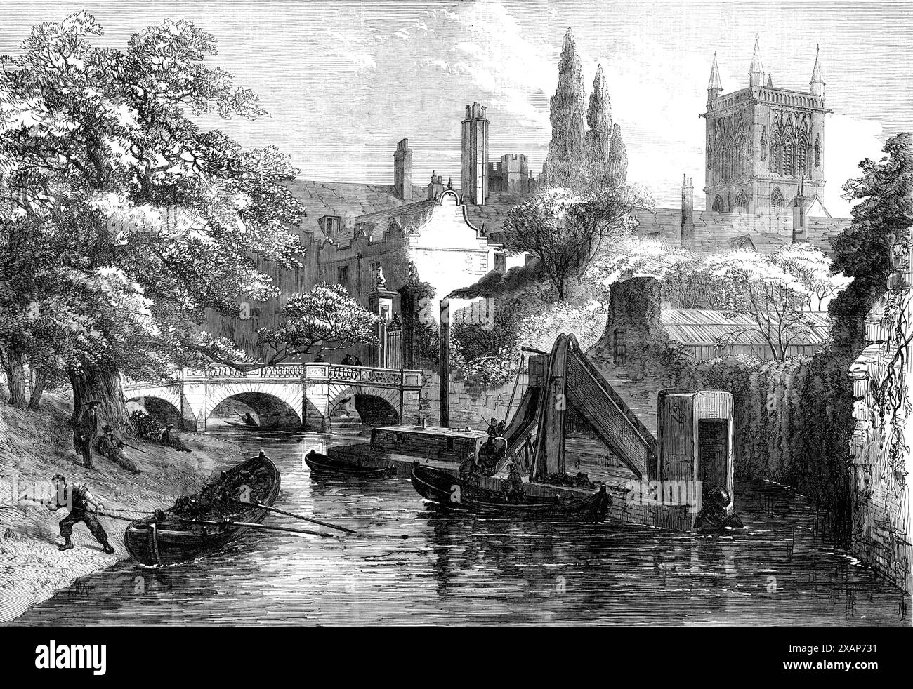 The Cam River improvements: dredging at St. John's Bridge, Cambridge ...