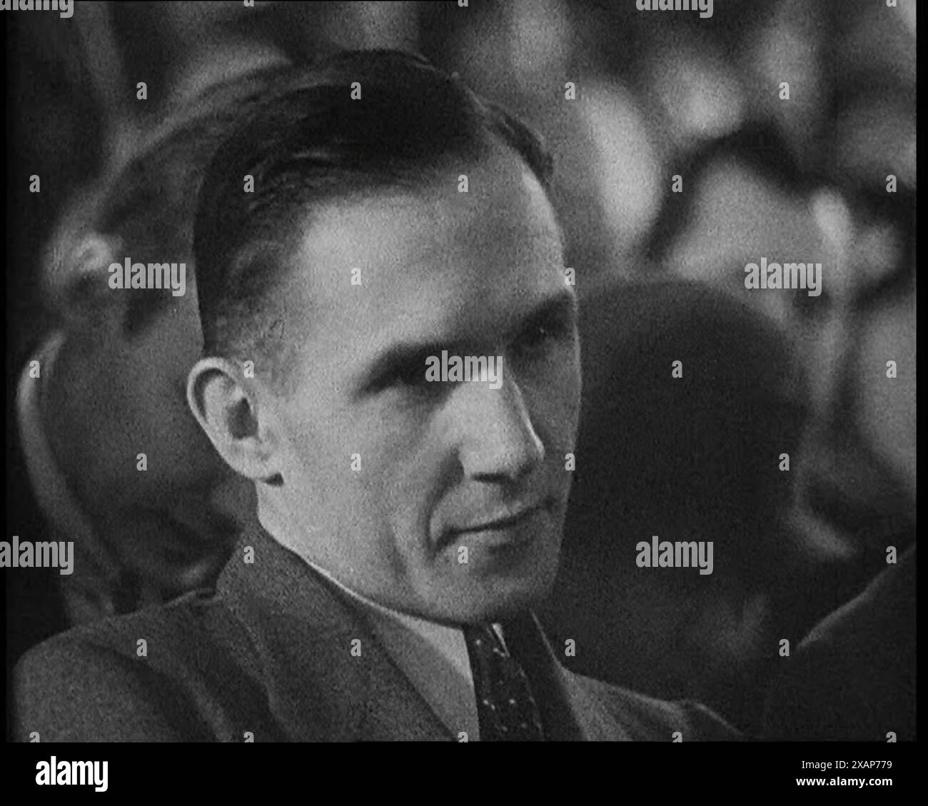 Bruno Richard Hauptmann in a Courtroom During His Trial in the ...