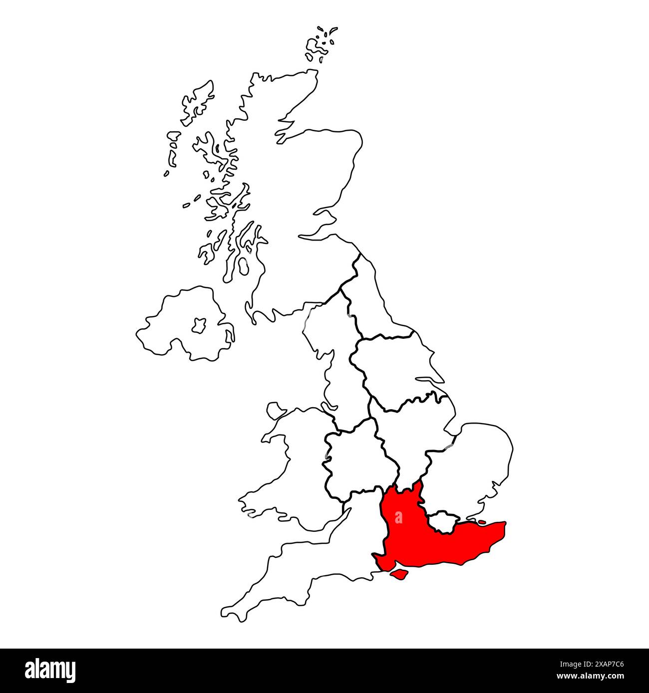 South east england map Cut Out Stock Images & Pictures - Alamy