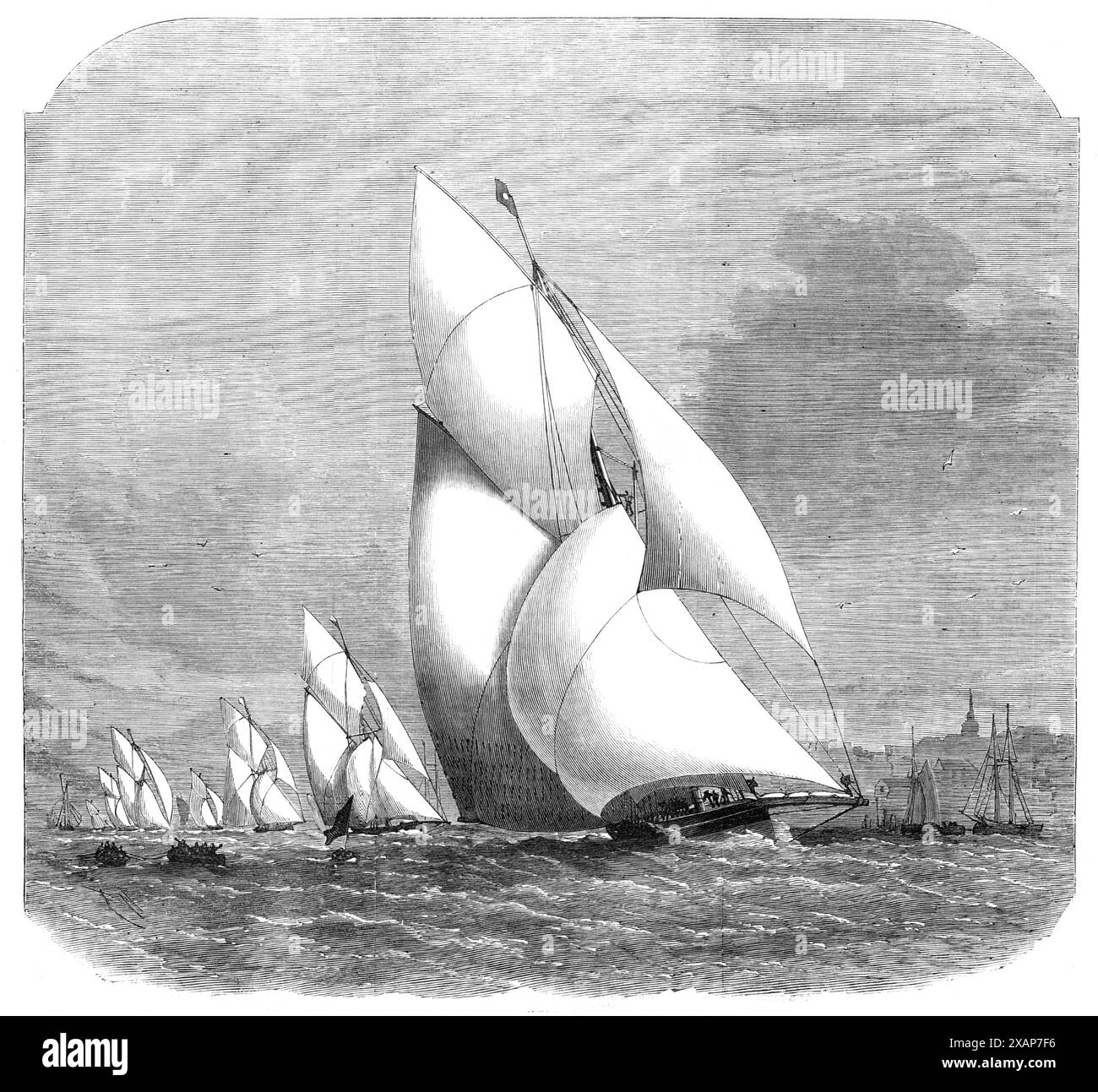 The Royal Thames Yacht Club match: finish of the race, 1869. View of ...