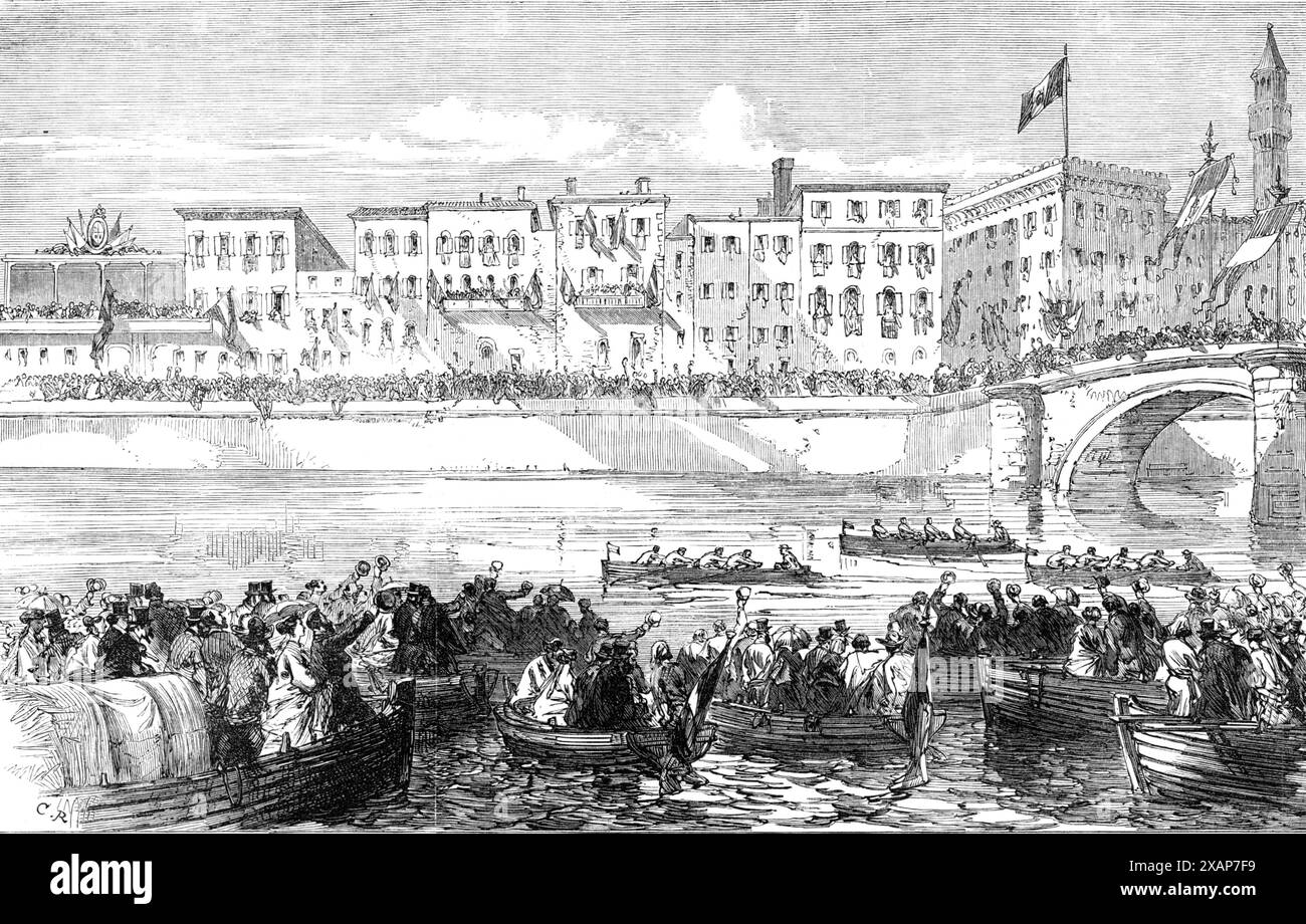 Celebration italy flags 19th century Black and White Stock Photos ...