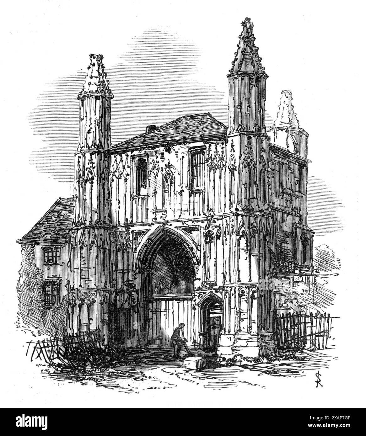 The Town and Camp of Colchester: the Abbey Gate, 1869. 'The interesting ...
