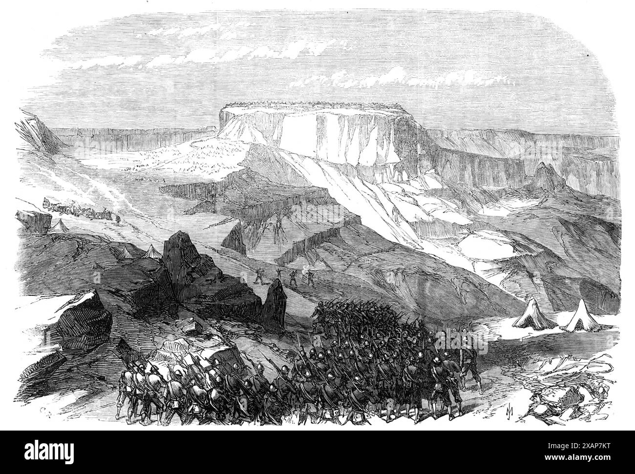 The War in Abyssinia: the 33rd Foot advancing upon Magdala, from below ...