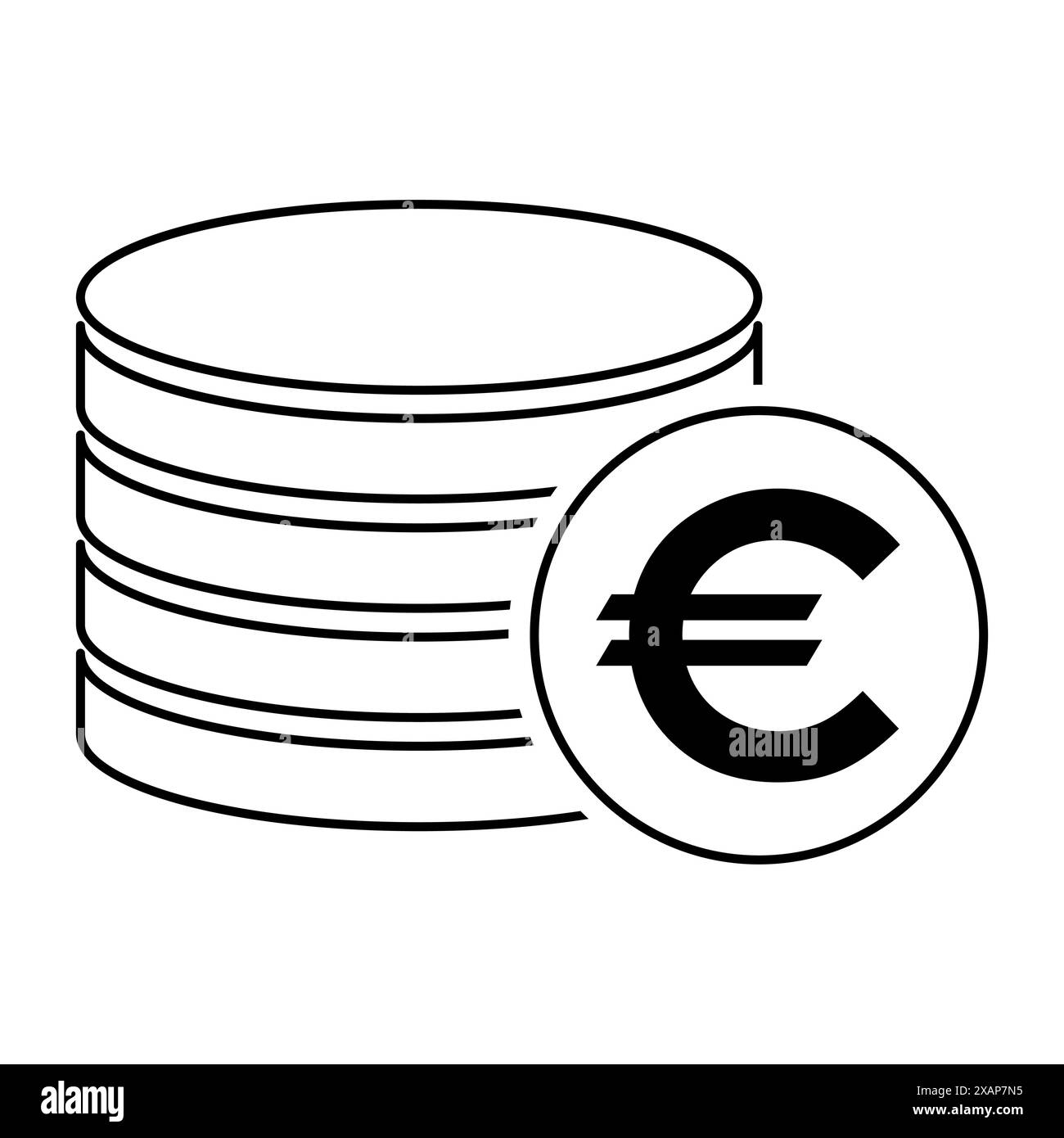 Euro stack coin, flat icon money design, cash sign vector illustration ...