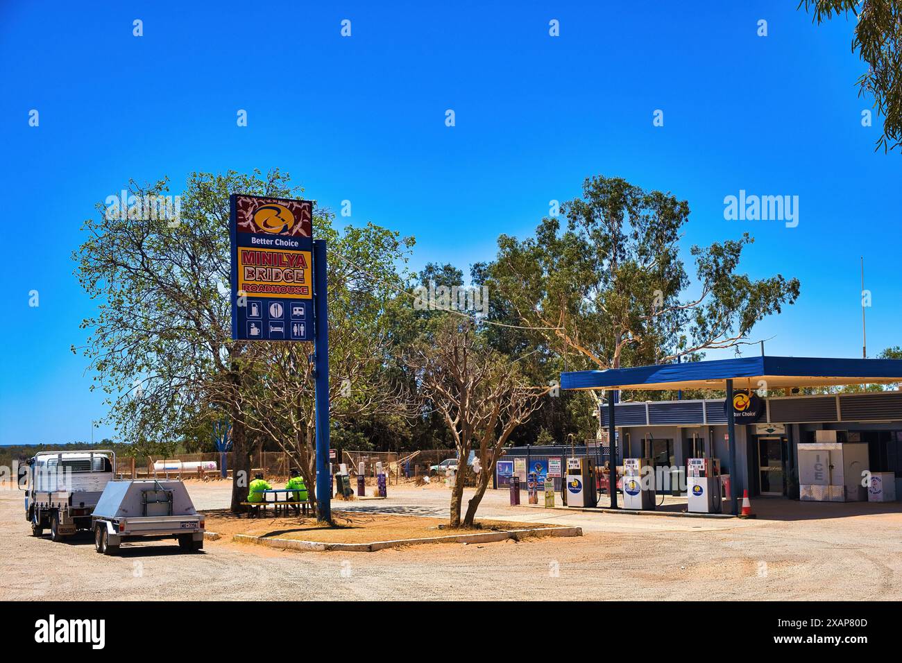 The Minilya Bridge Roadhouse, a typical roadhouse in the Australian ...