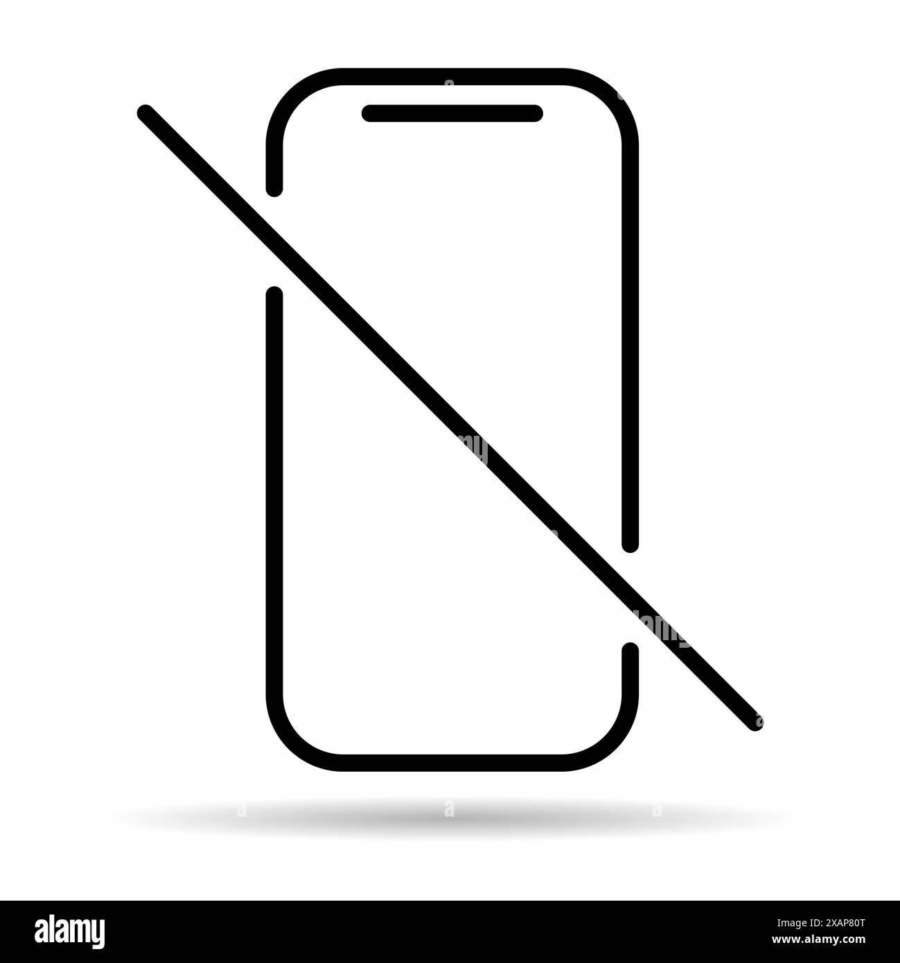 Mobile forbidden shadow icon, no use phone sign, ban smartphone label ...