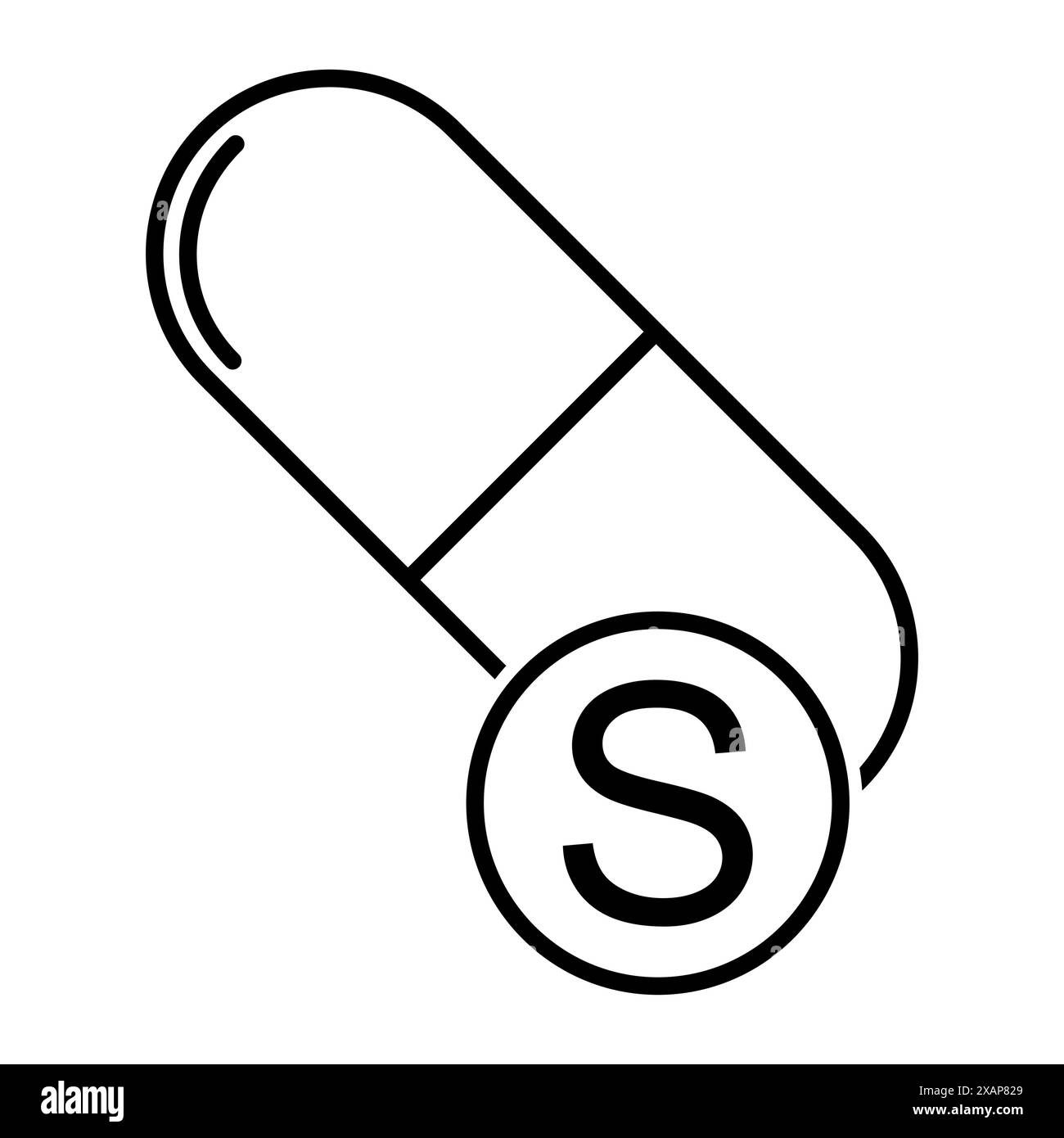 Mineral S icon, healthy medicine pill supplement symbol, complex ...