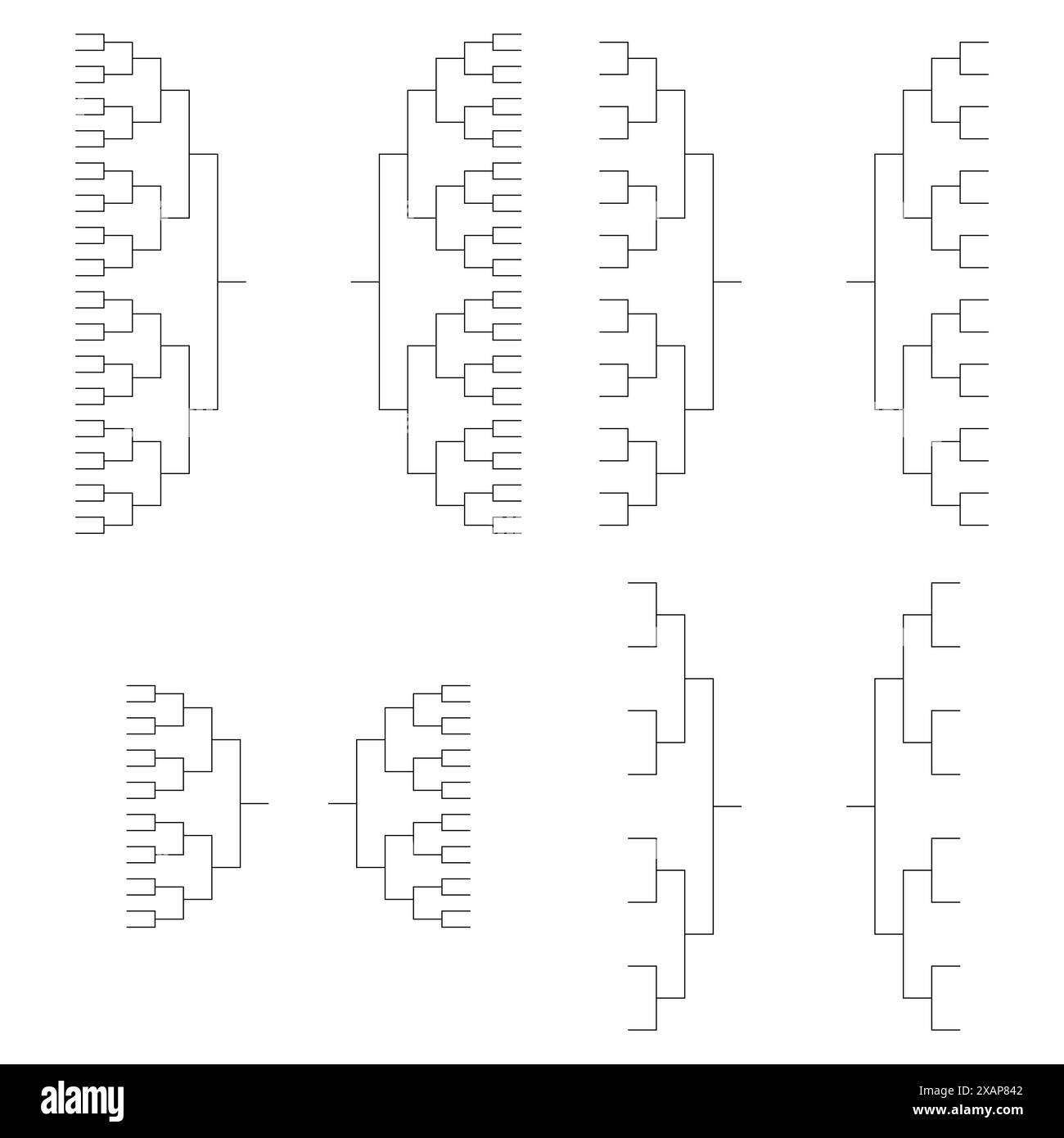 Set of Bracket sport tournament, blank elimination event sign, playoff ...