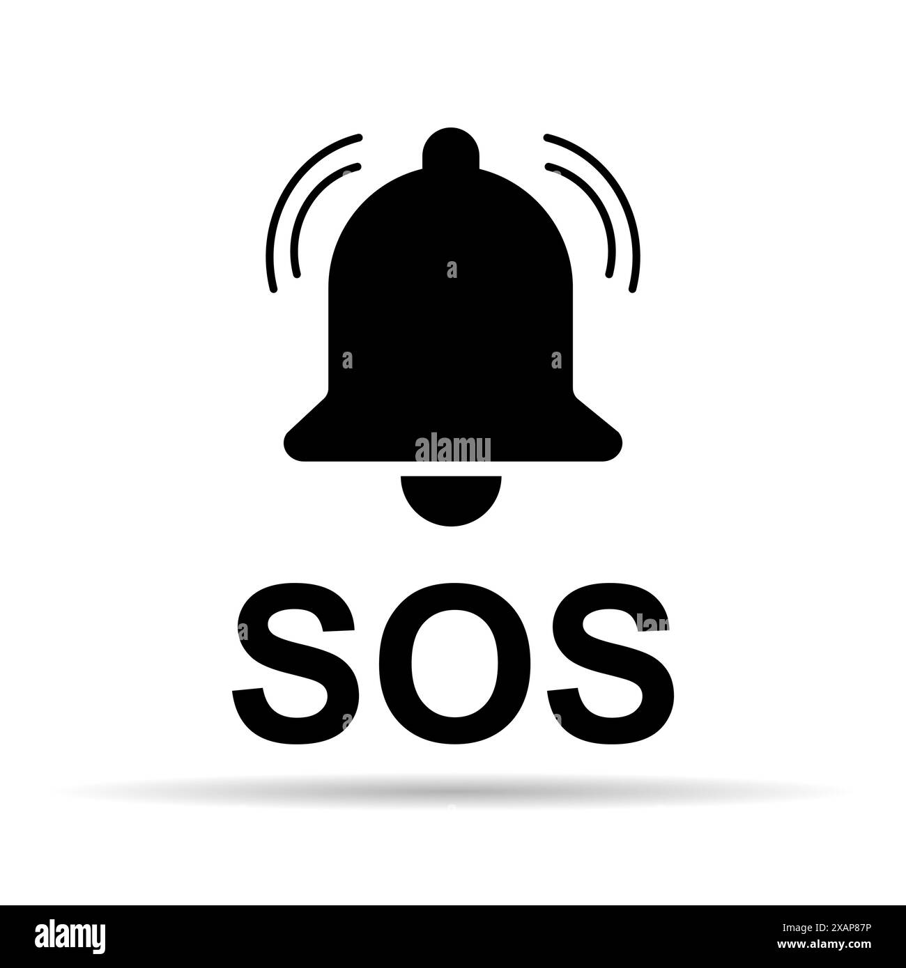 SOS help shadow icon, safety support alert design, save vector ...