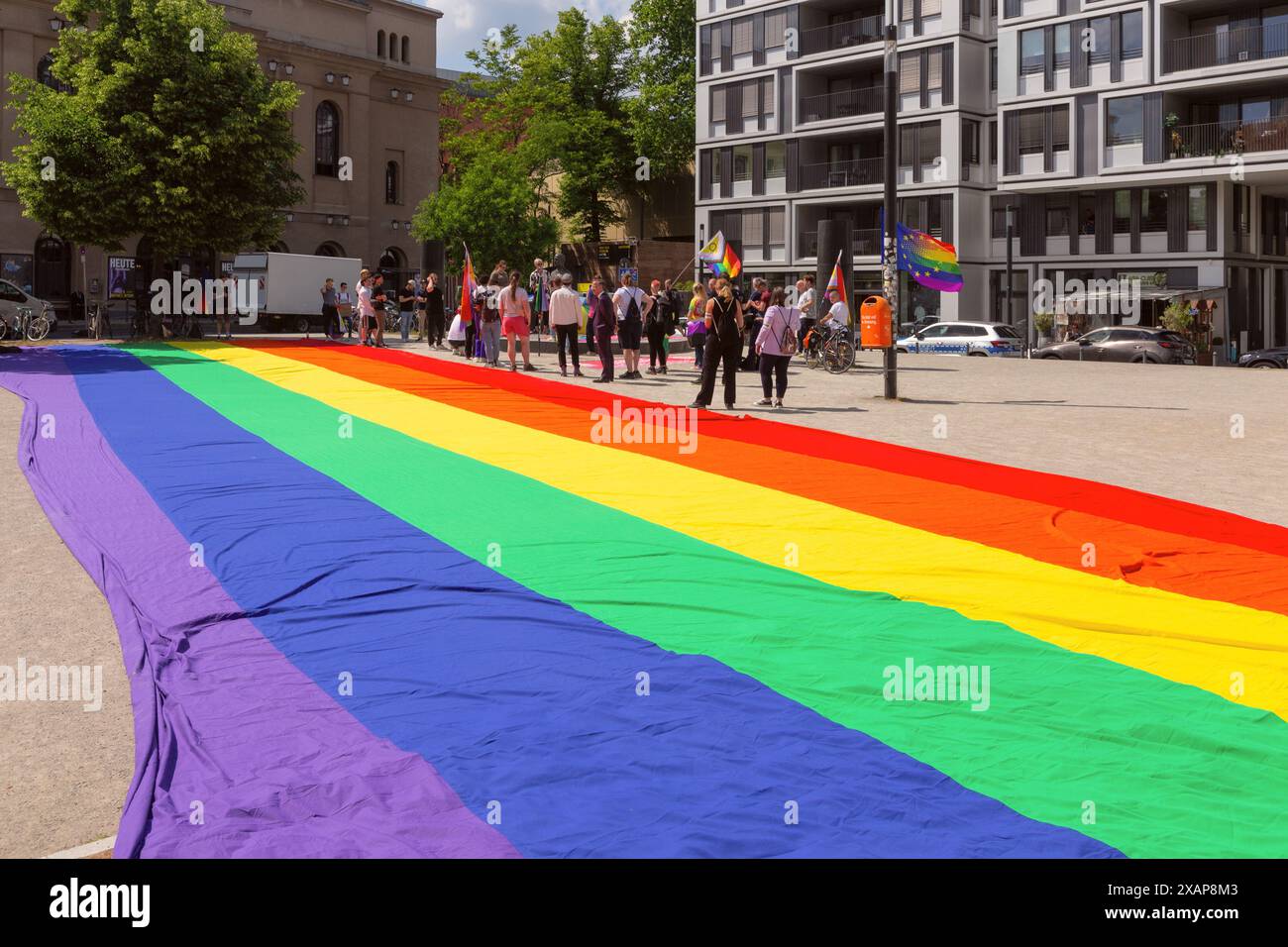 Berlin, Germany - May 23, 2024: LGBT community meeting with bright ...