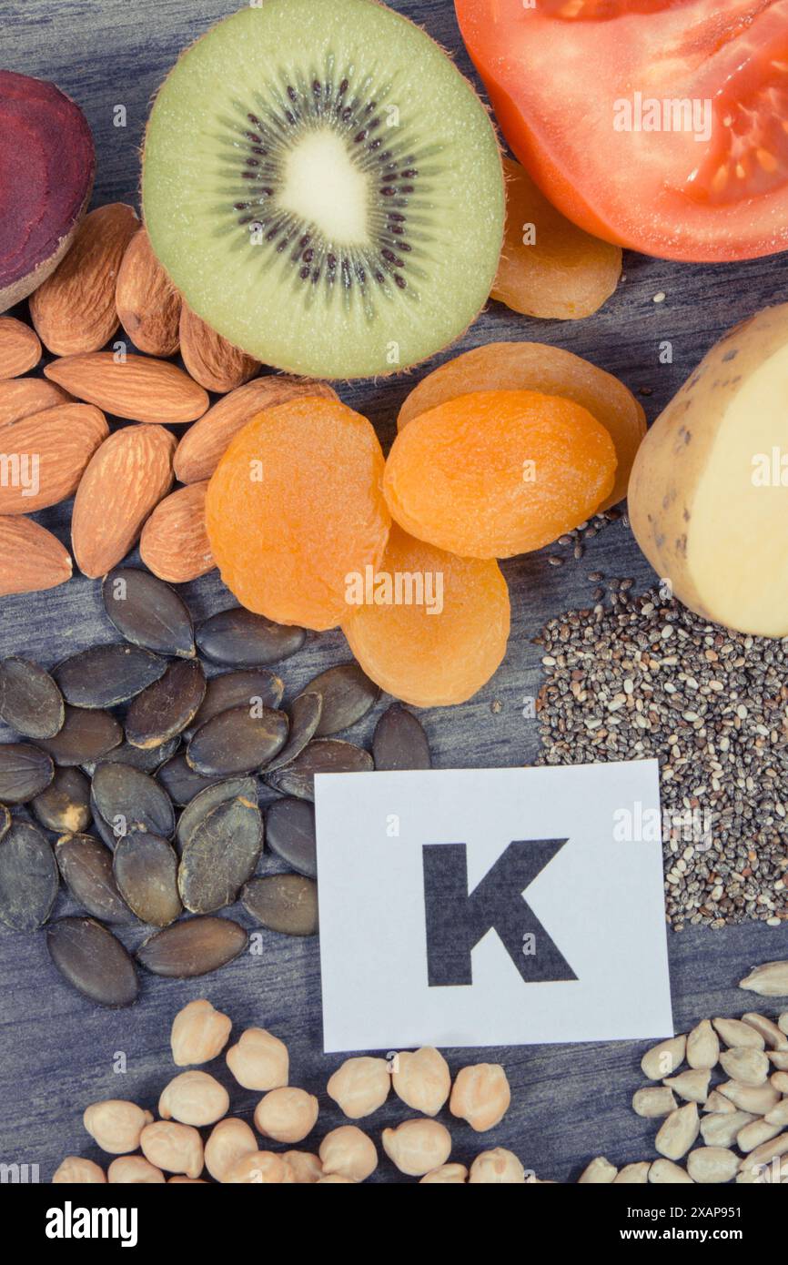 Various nutritious ingredients as source natural minerals, potassium ...