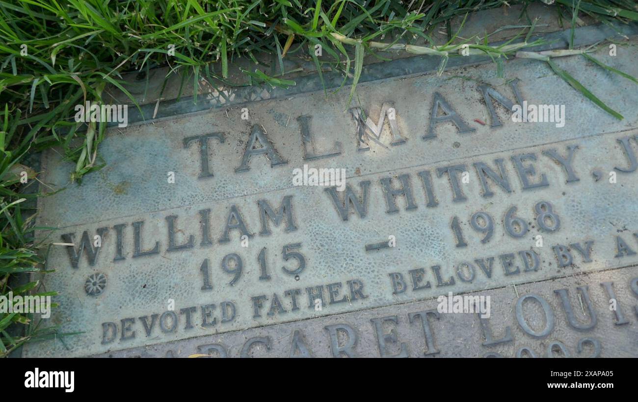 Los Angeles, California, USA 6th June 2024 Actor William Talman Grave ...