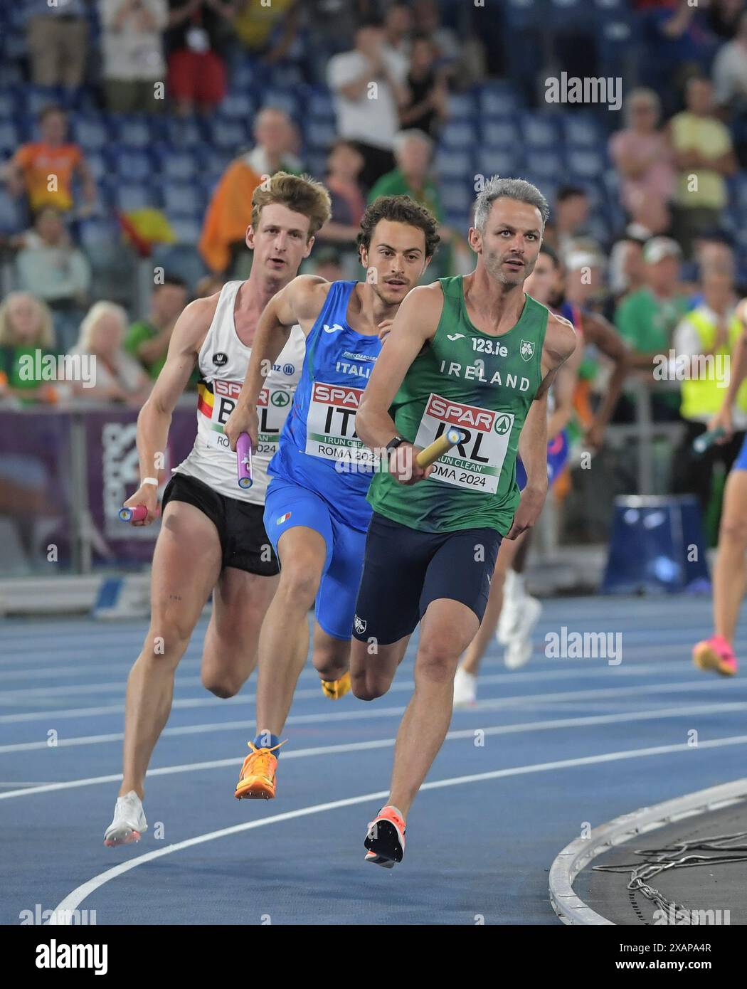 Thomas Barr of Ireland competing in the 4x400m mixed relay at the ...