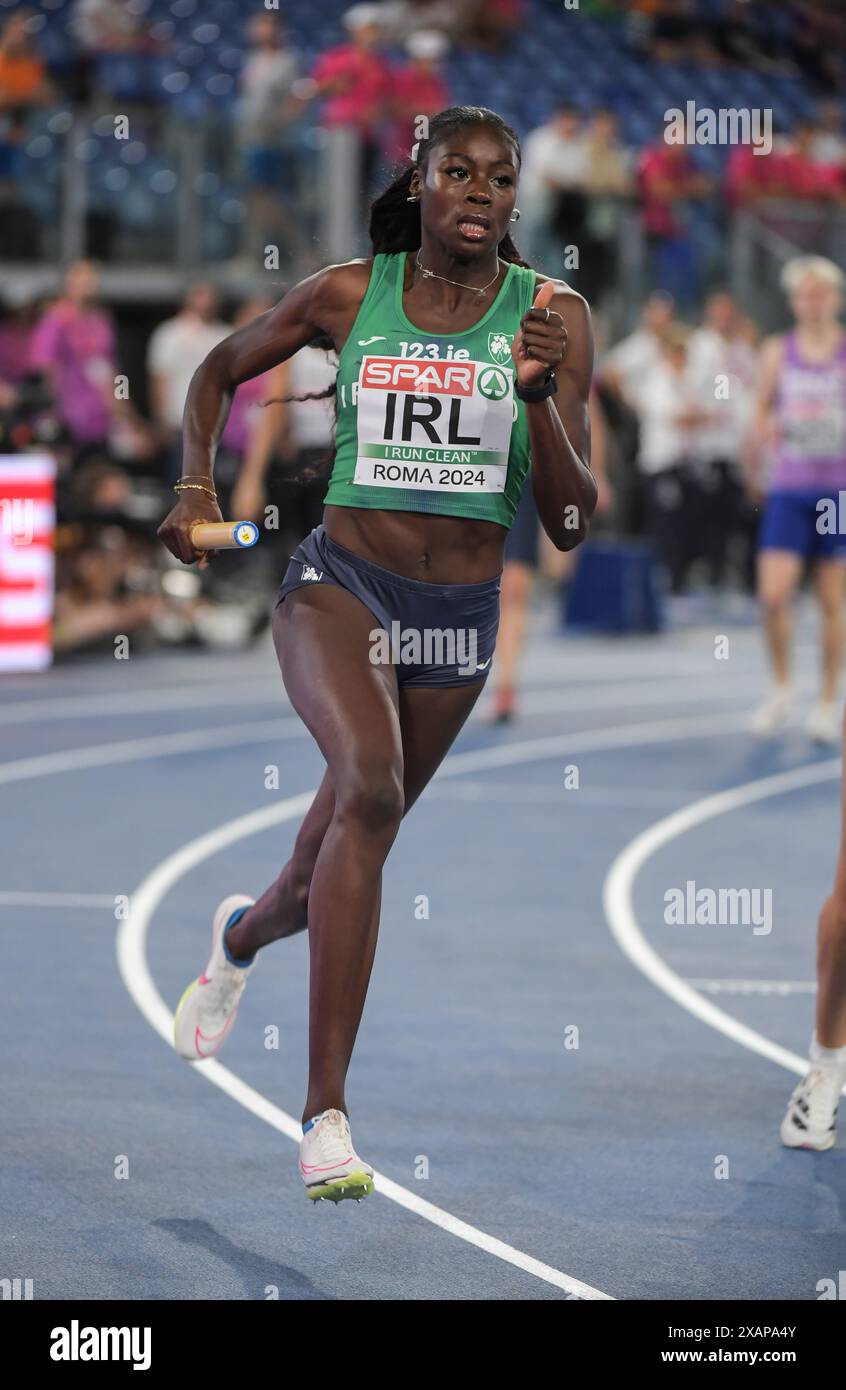 Rhasidat Adeleke of Ireland competing in the 4x400m mixed relay at the ...
