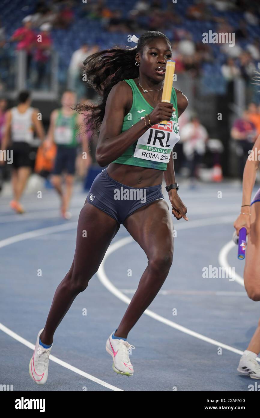 Rhasidat Adeleke of Ireland competing in the 4x400m mixed relay at the ...