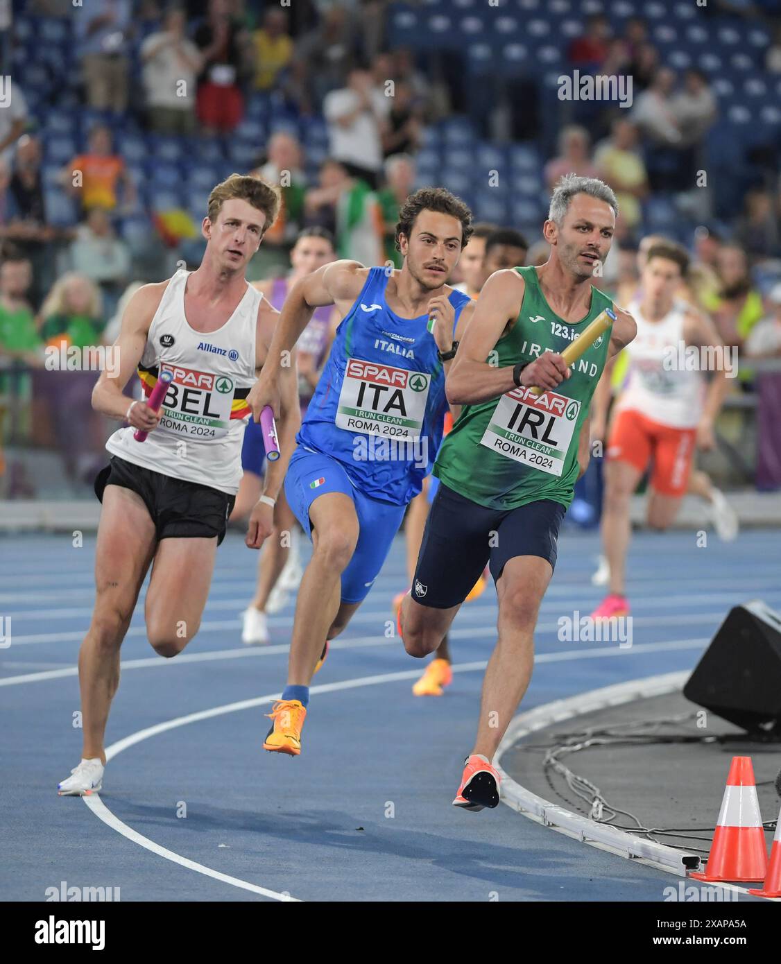 Thomas Barr of Ireland competing in the 4x400m mixed relay at the ...