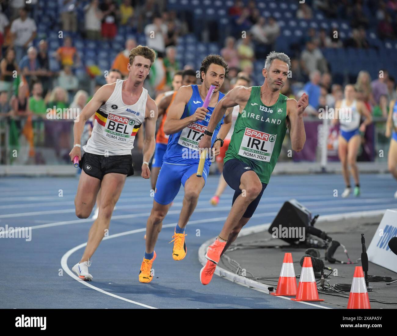 Thomas Barr of Ireland competing in the 4x400m mixed relay at the ...