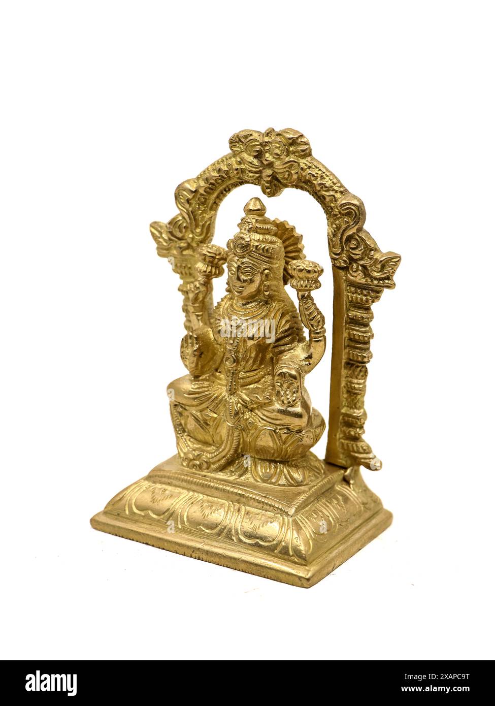 shiny gold statue of goddess lakshmi worshipped in hindu religion from ...