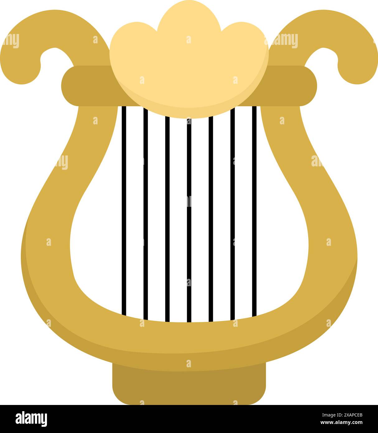Vector yellow harp icon. Cute Saint Patrick Day or mermaid musical ...